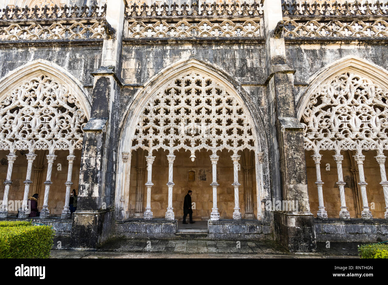 Batalha, Portugal. Manueline flamboyant gothic carved windows in the ...