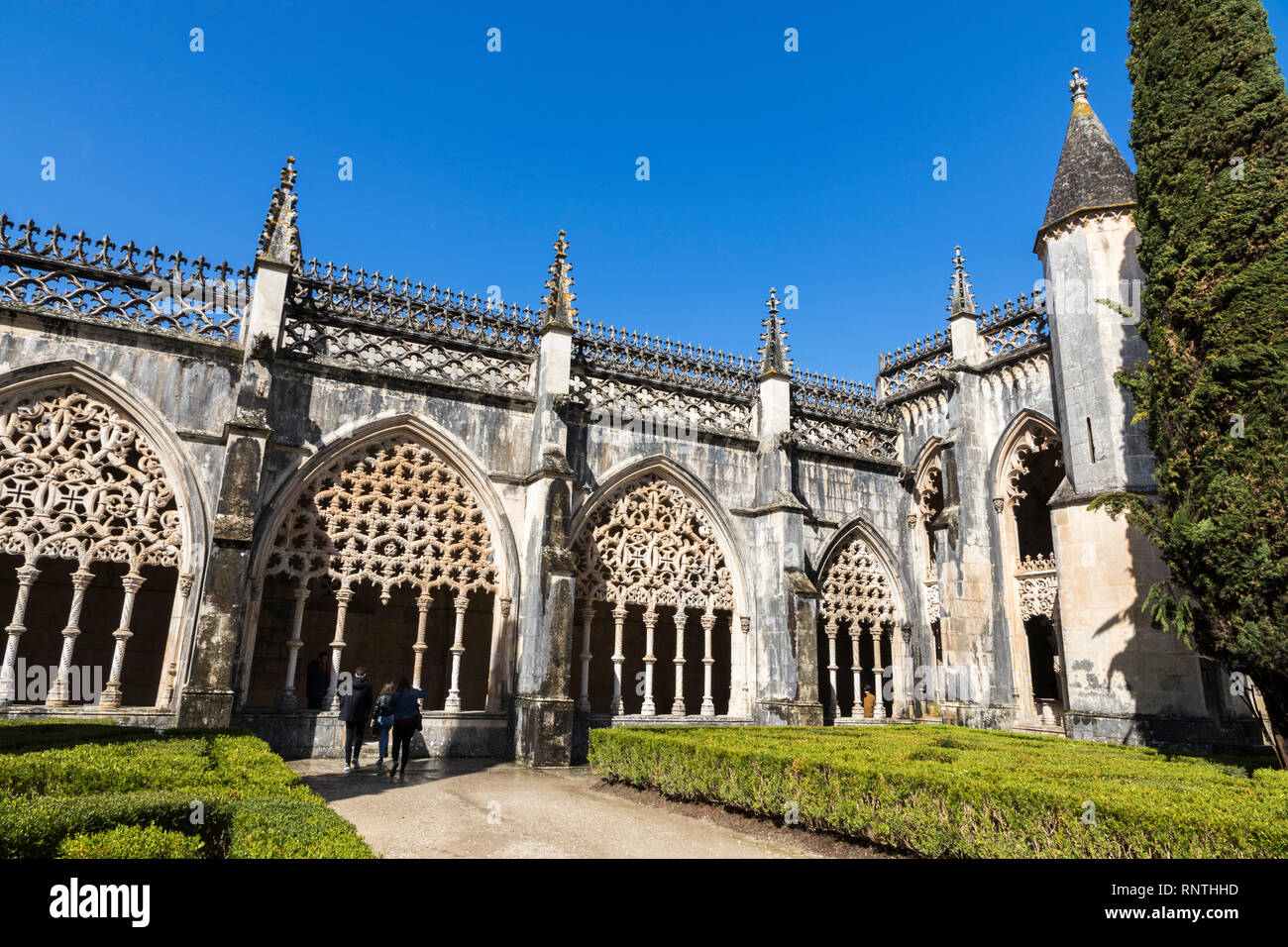 Batalha, Portugal. Manueline flamboyant gothic carved windows in the ...