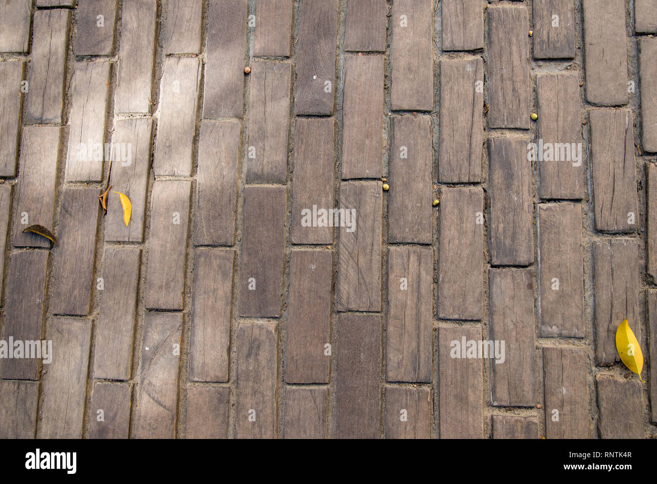 Wooden pavement blocks in a street of old colonial Havana, Cuba Stock ...
