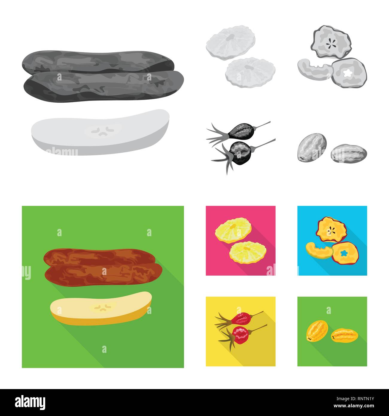 Vector design of food and raw logo. Set of food and nature stock symbol ...