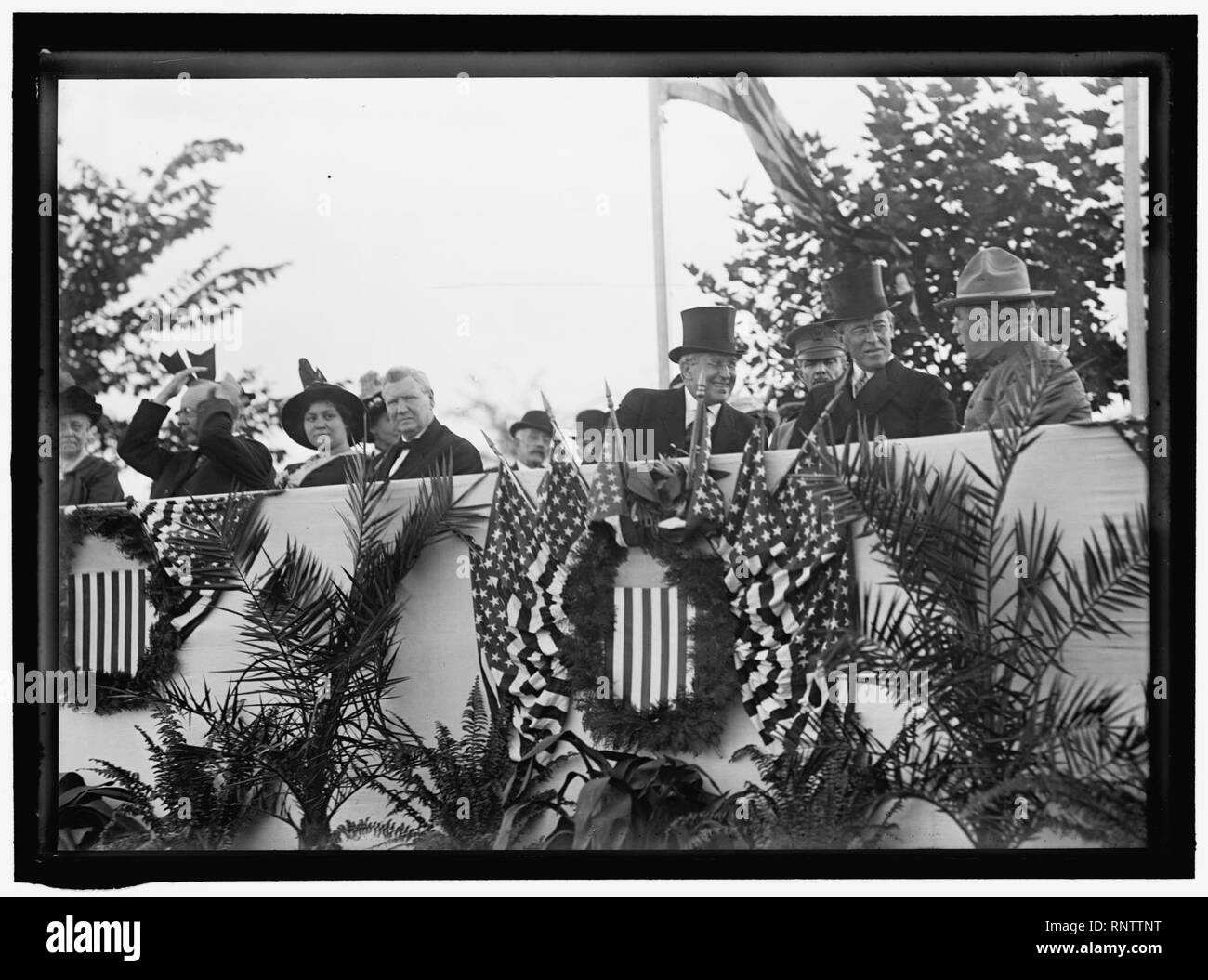 CAVALRY REVIEW BY PRESIDENT WILSON. IN REVIEWING STAND- SEC. WILSON ...