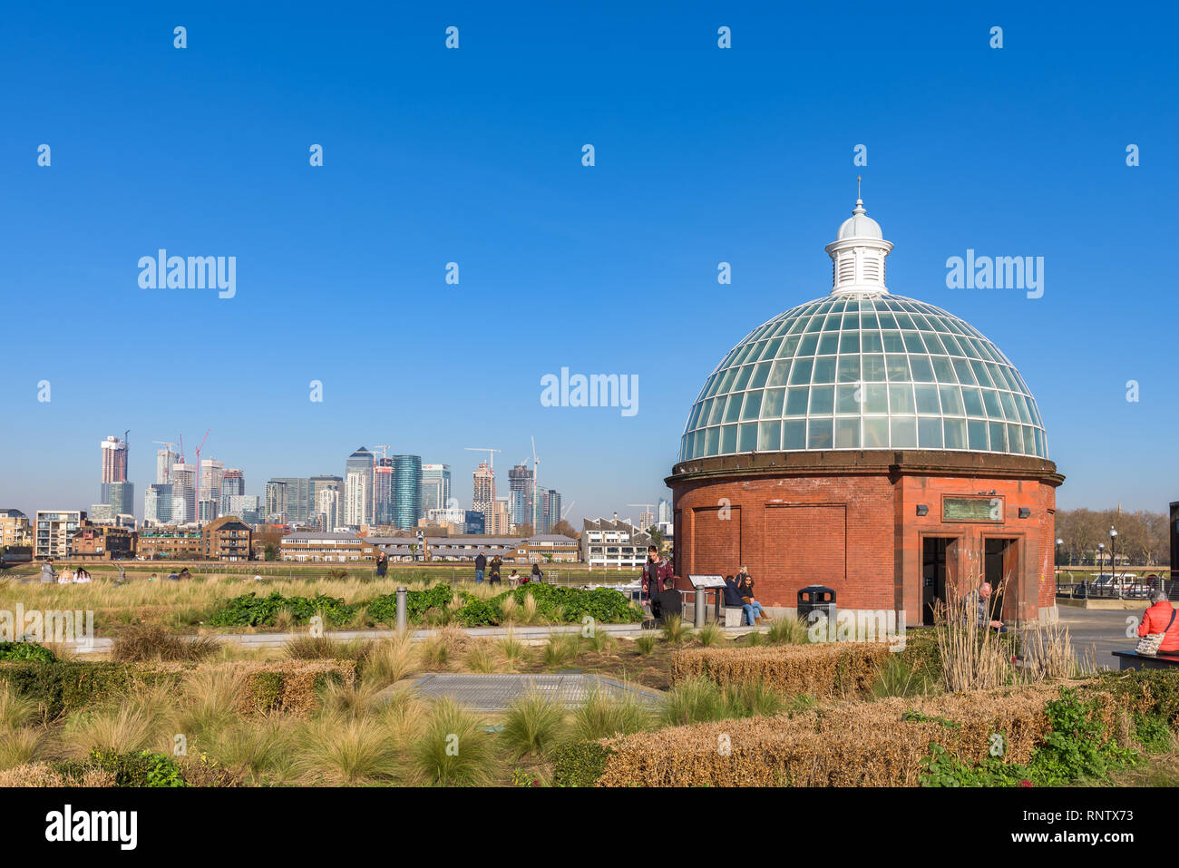 Dome entrance to and exit from tunnel under River Thames near Royal ...