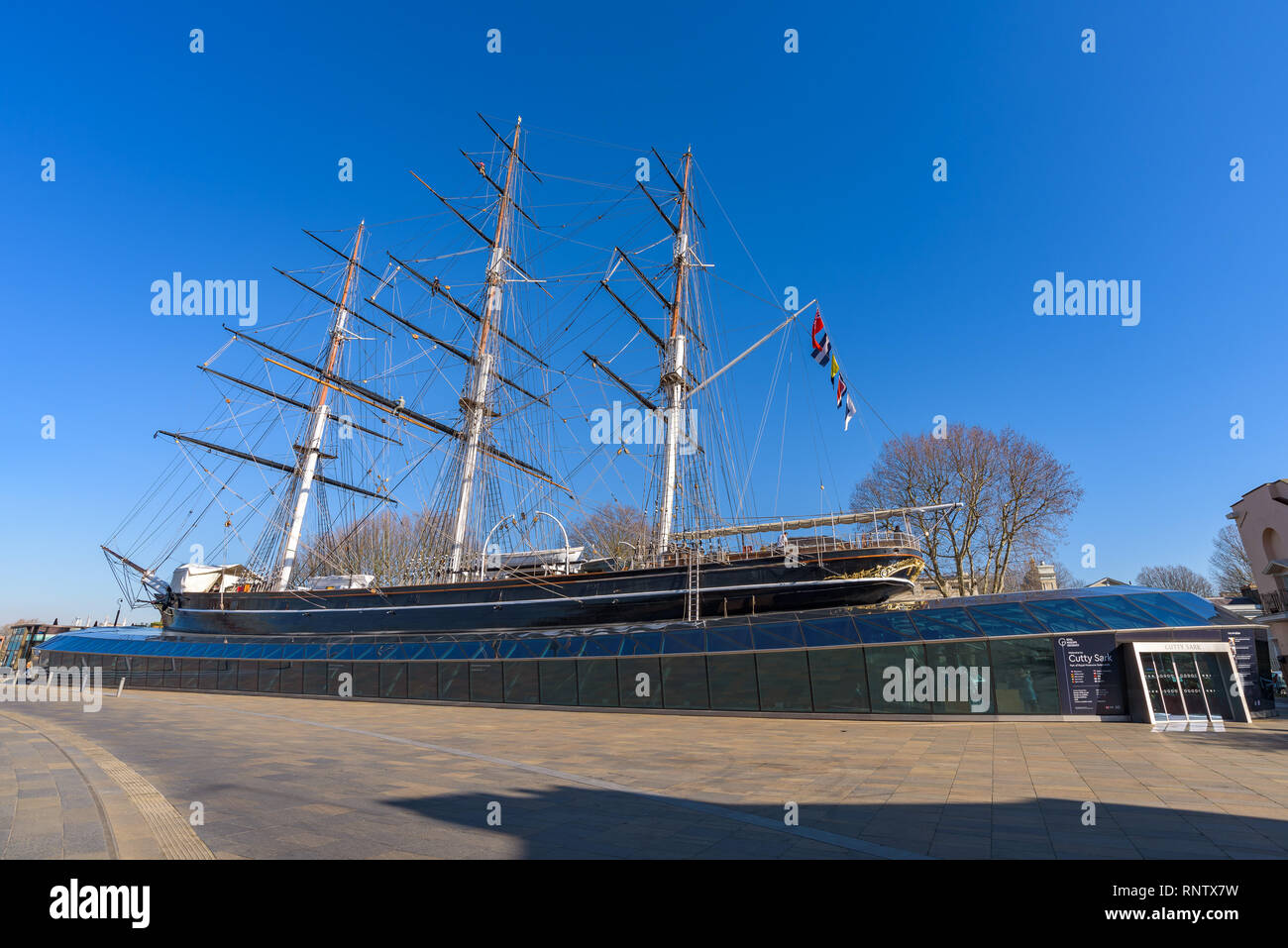 Landscape view of the Cutty Sark one of the world's fastest tea ...