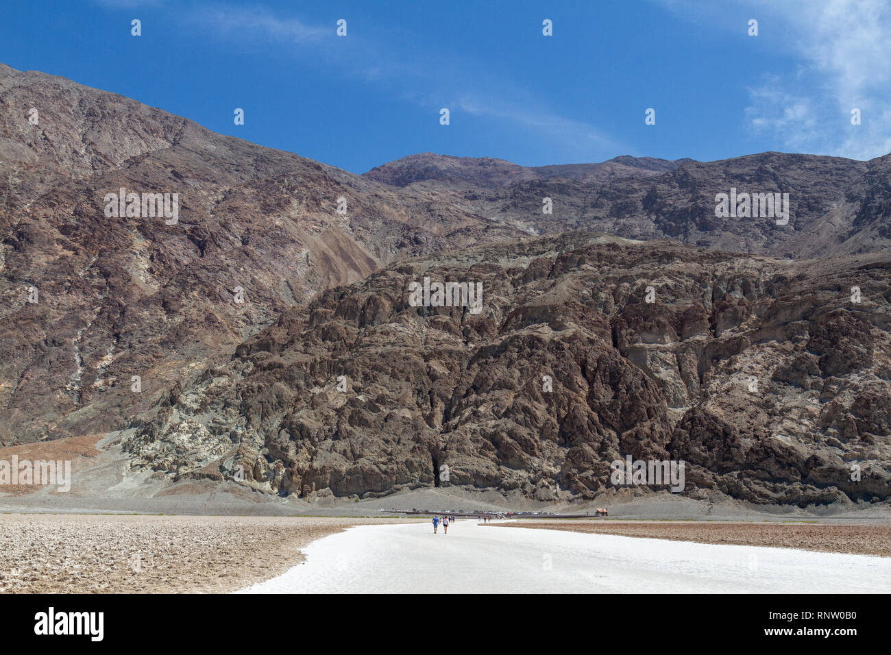 View from salt pan, Badwater Basin, Death Valley National Park ...