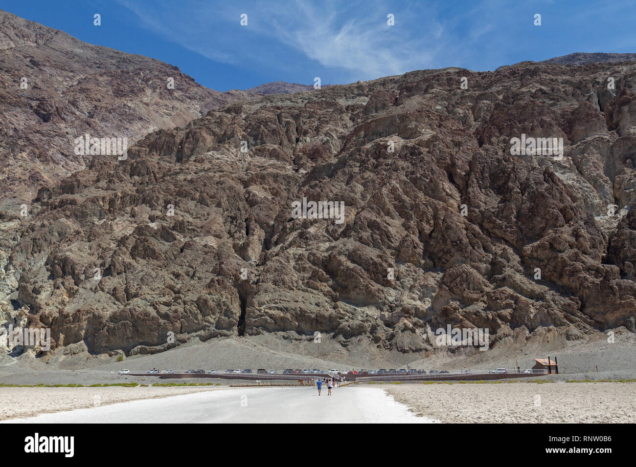 View from salt pan, Badwater Basin, Death Valley National Park ...