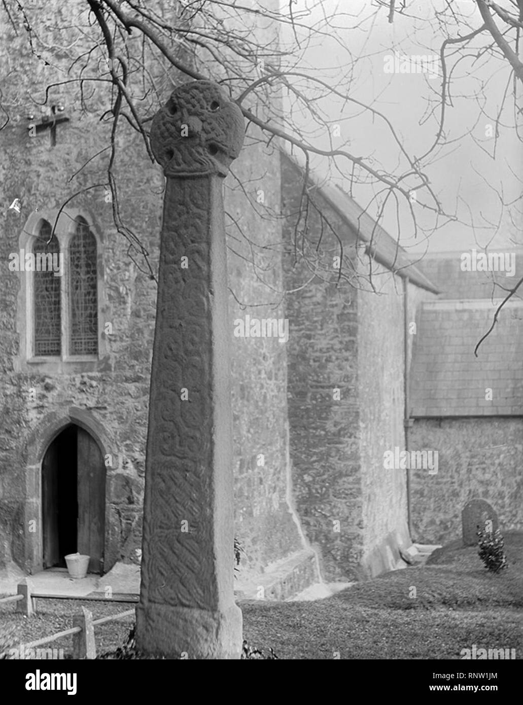 Celtic cross situated in the churchyard at St Nicholas and St Teilo's ...