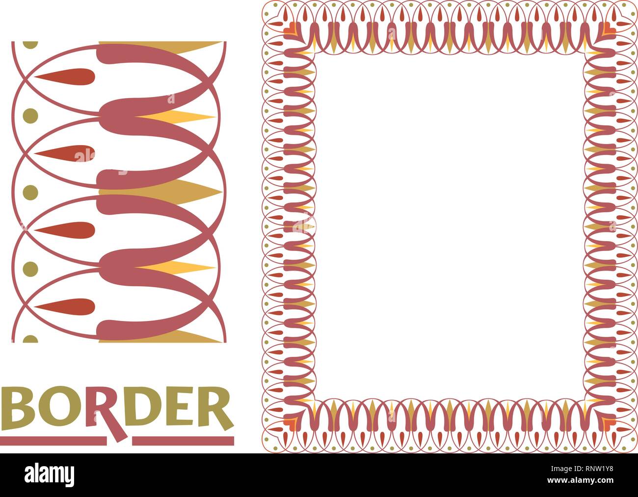 Old World Borders Vector - Tiled frame in plant leaves and flowers ...