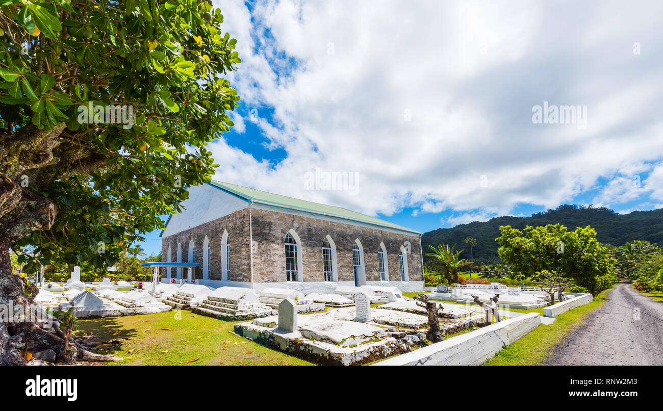 ARUTANGA, AITUTAKI, COOK ISLAND - SEPTEMBER 30, 2018: Christian Church ...