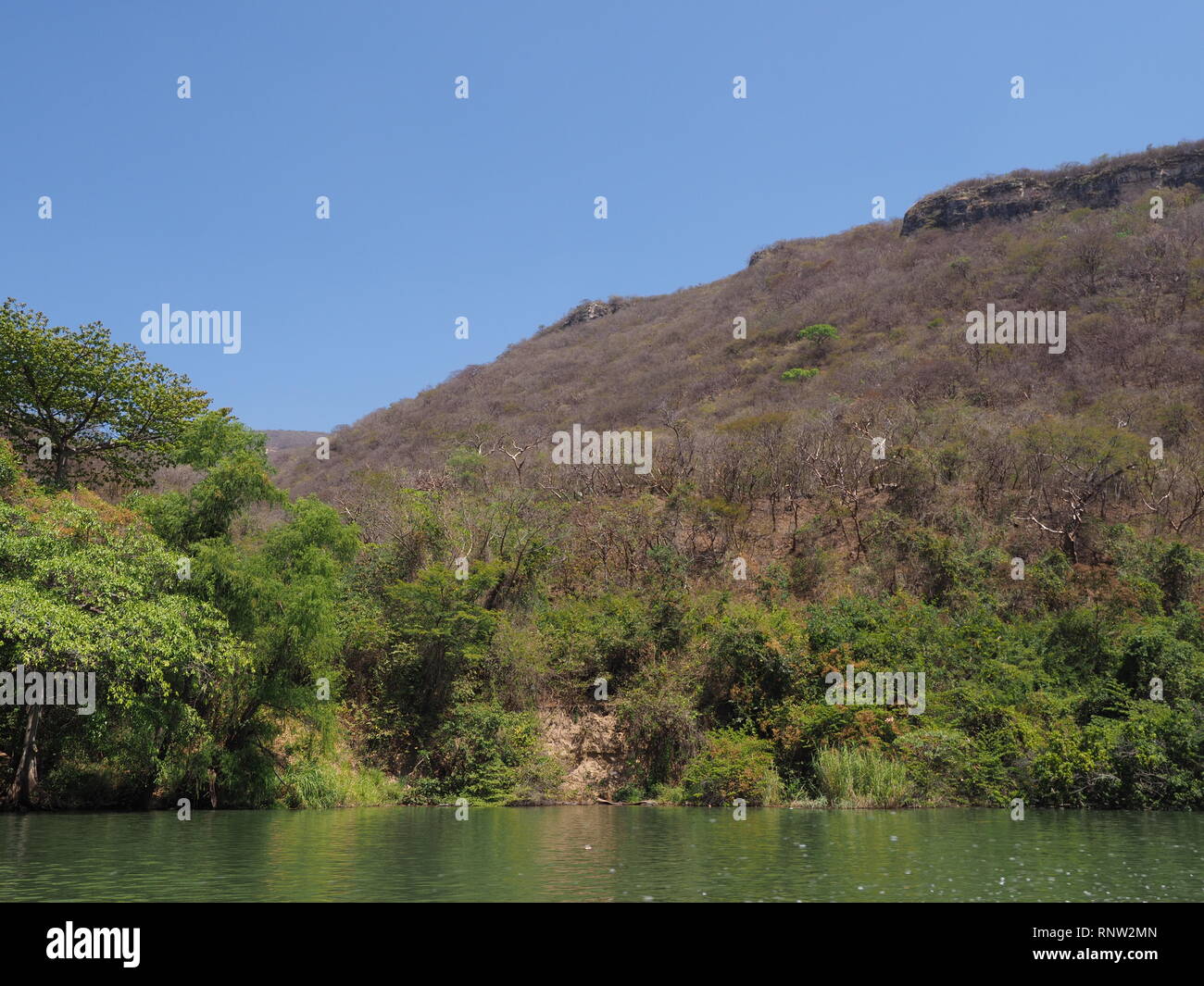 Wild slope of Sumidero canyon at Grijalva river landscapes in Chiapas ...