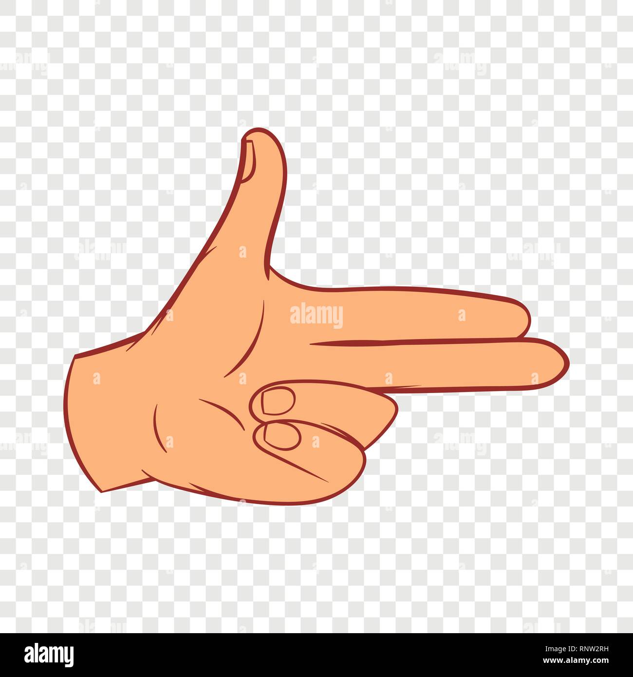 Pistol hand icon in cartoon style Stock Vector Image & Art - Alamy