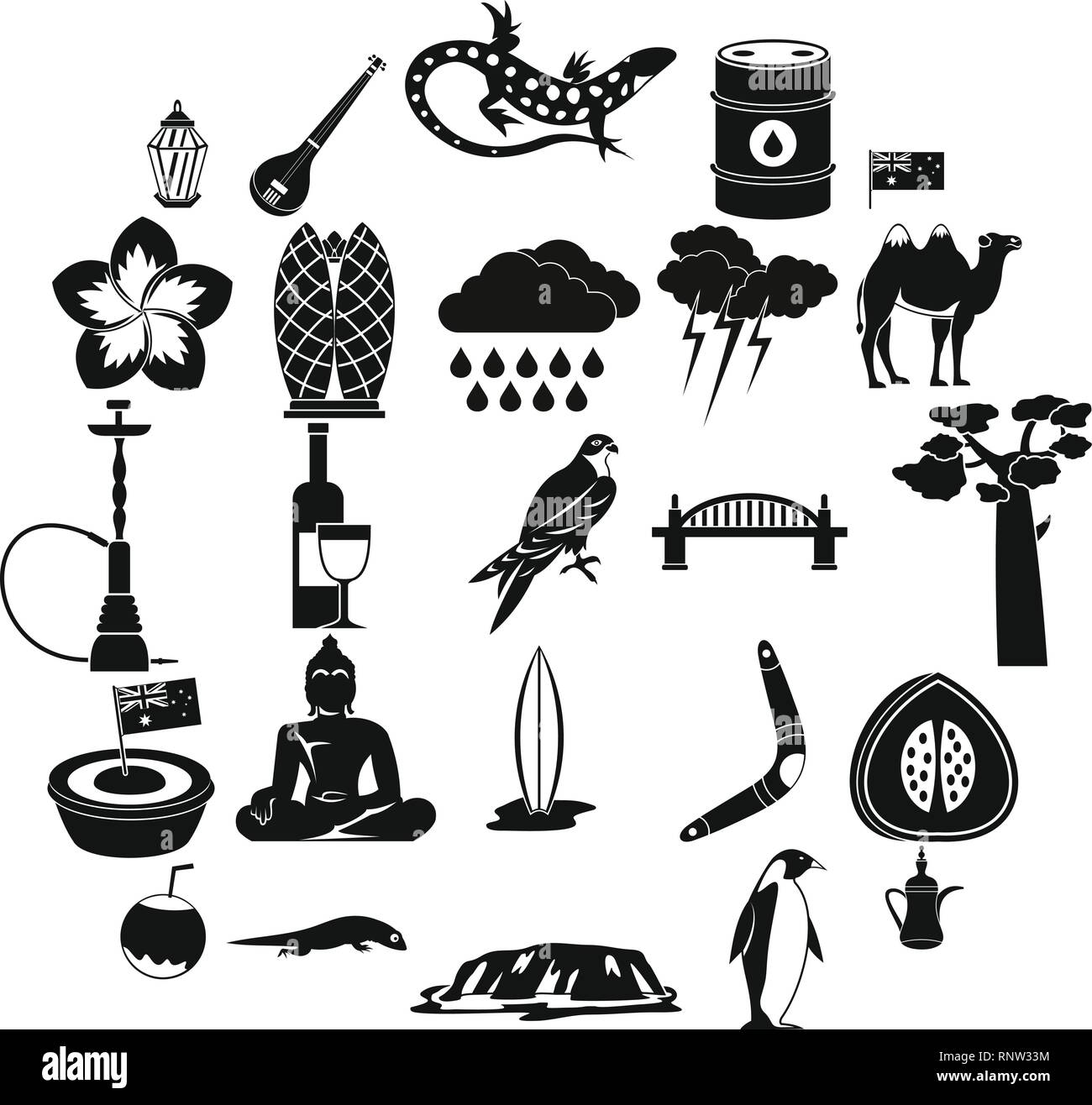 Unique brute icons set, simple style Stock Vector Image & Art - Alamy