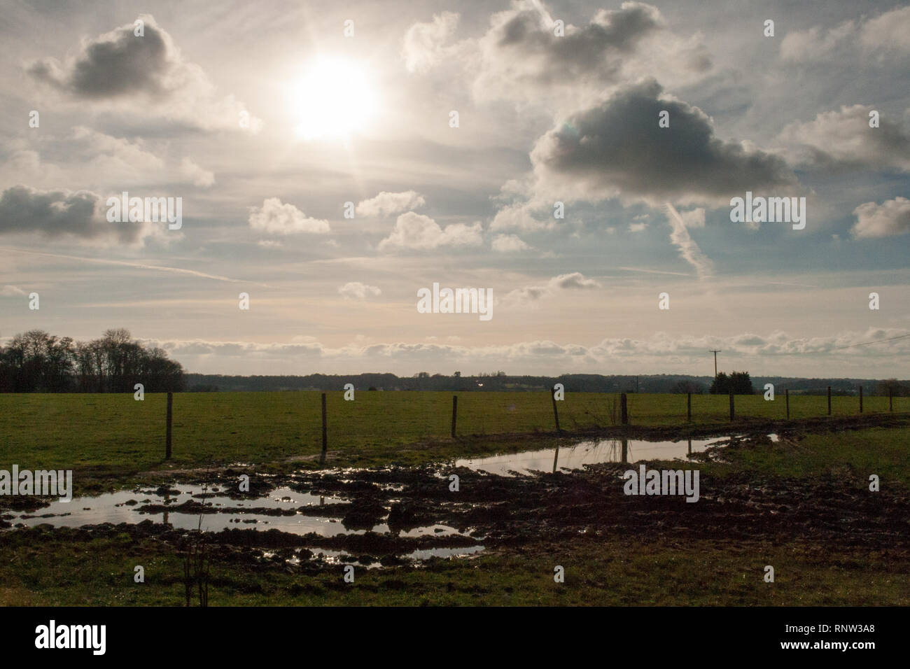 nature farm land outside places beauty grass outside sky Stock Photo ...