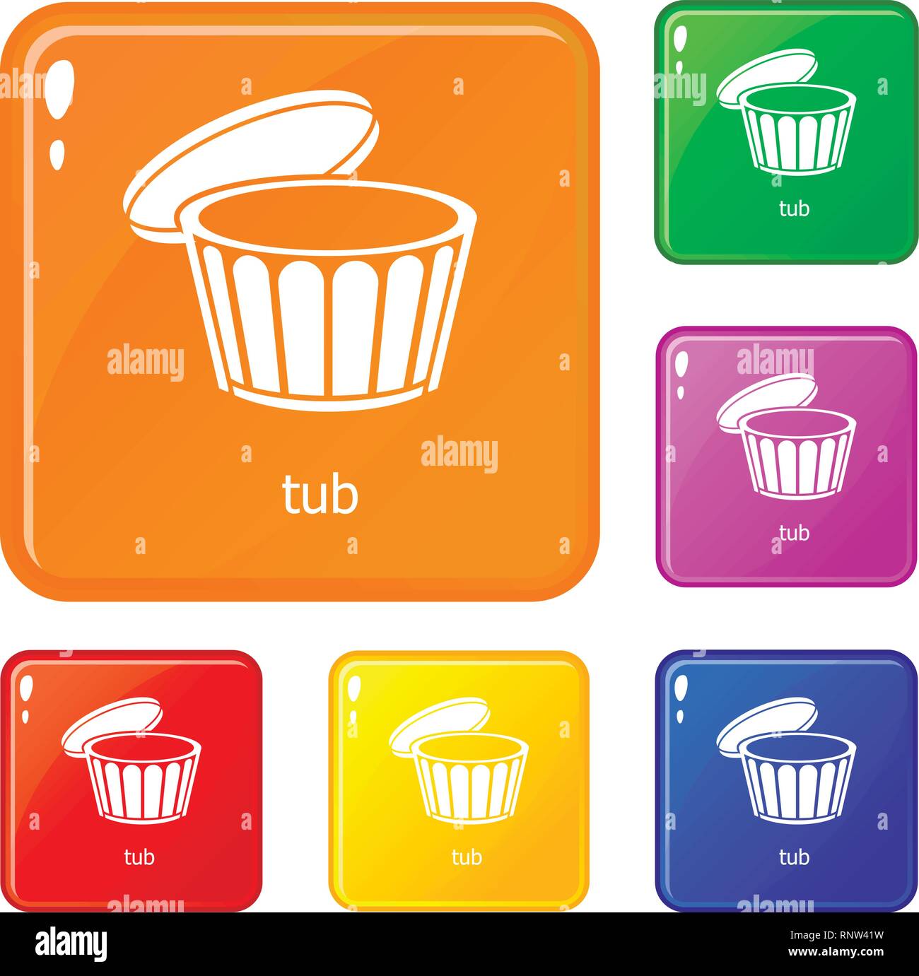 Tub icons set vector color Stock Vector Image & Art - Alamy