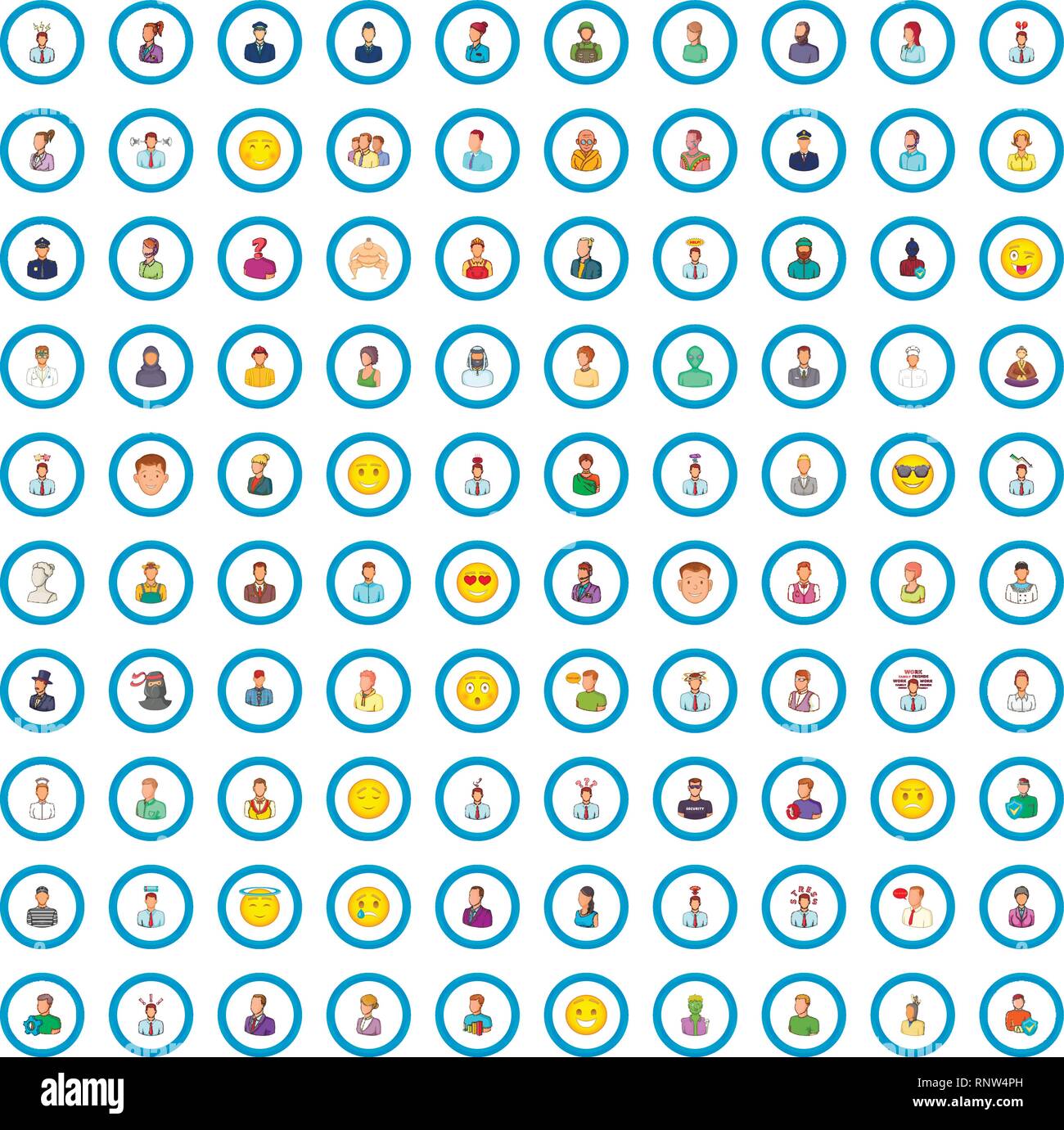 100 avatar icons set, cartoon style Stock Vector Image & Art - Alamy
