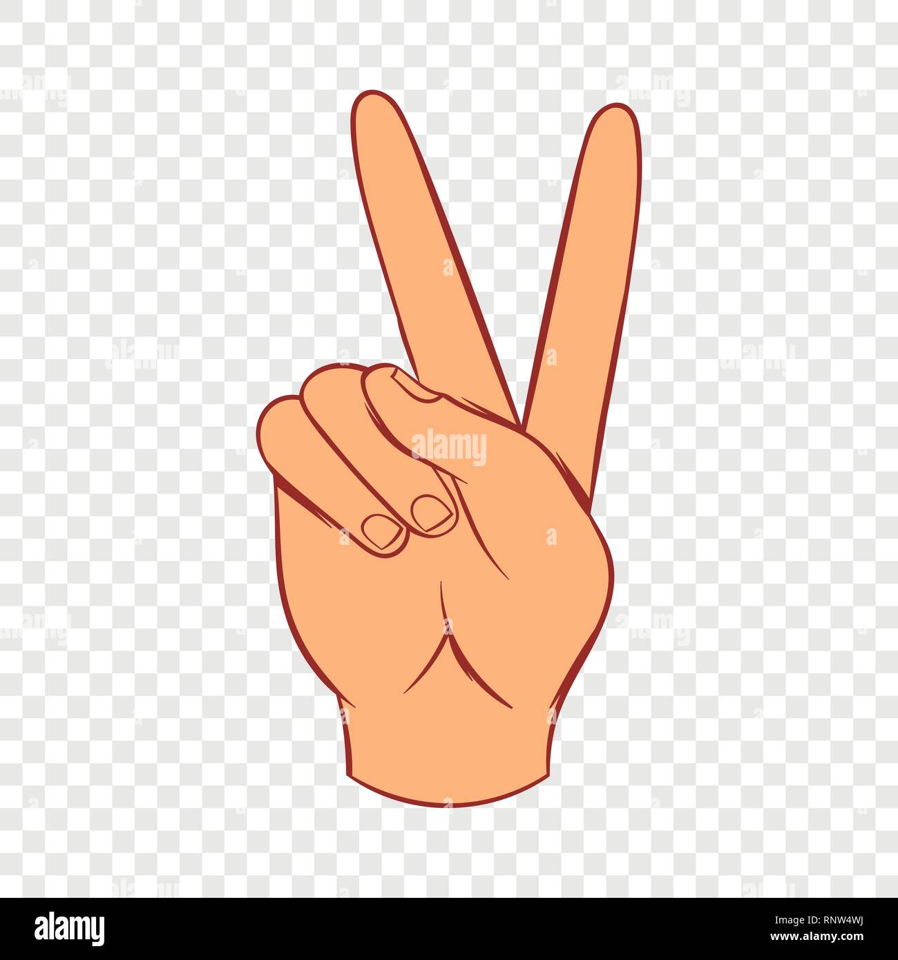 Hand with victory sign icon, cartoon style Stock Vector Image & Art - Alamy