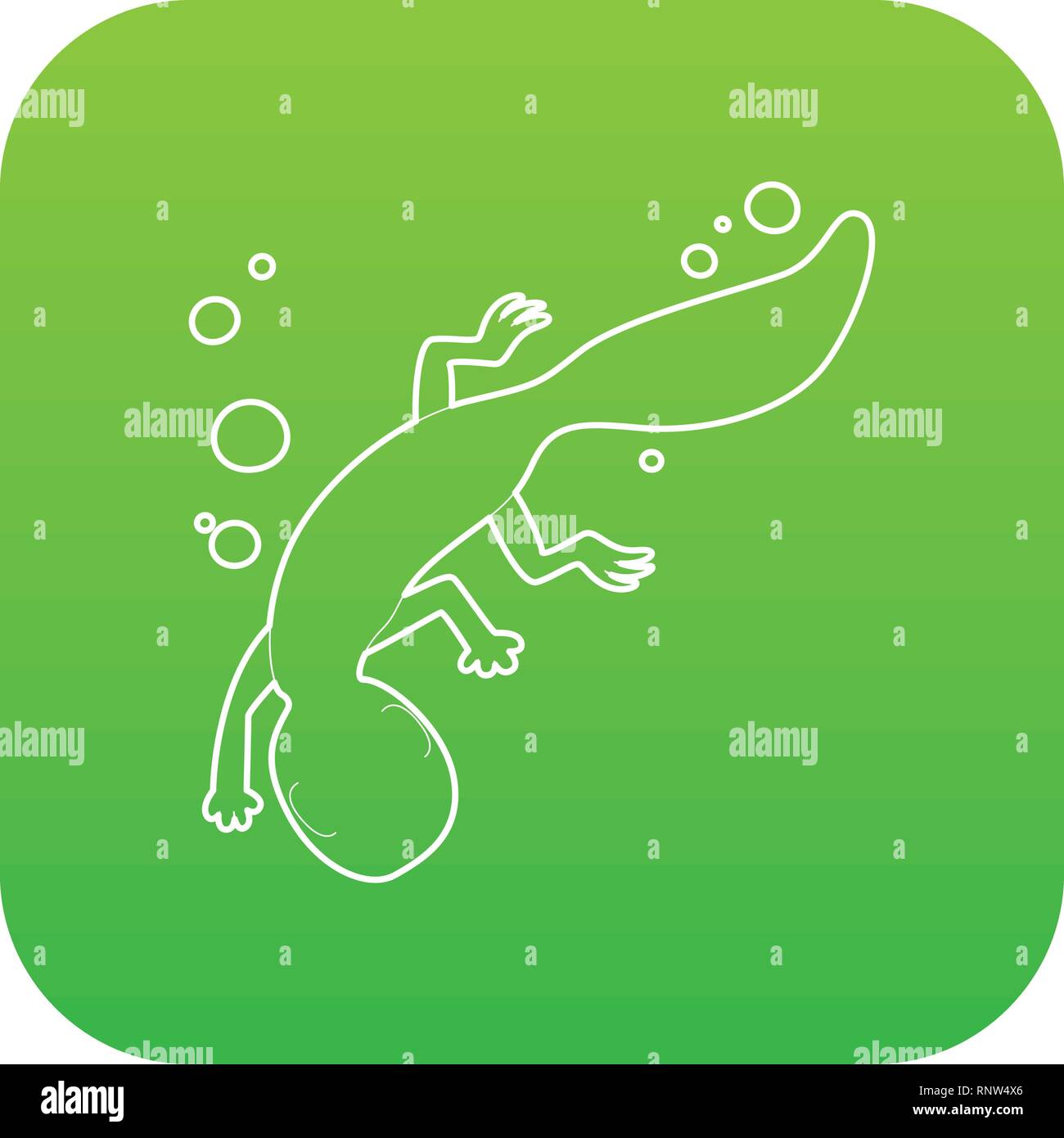 Swimming lizard icon green vector Stock Vector Image & Art - Alamy