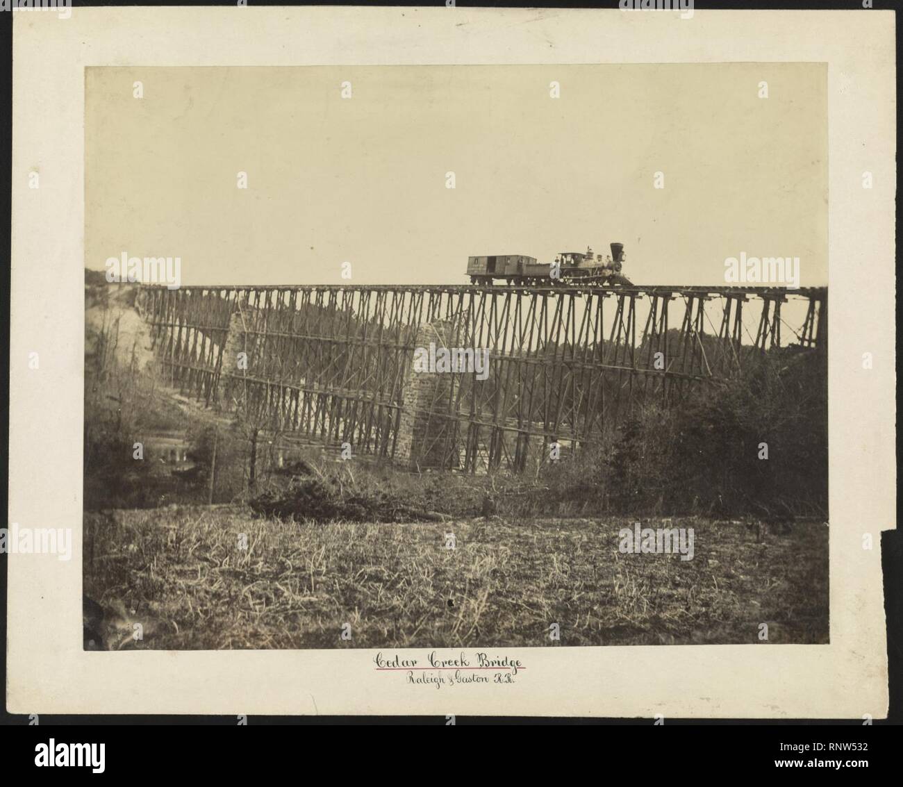 Cedar Creek Bridge, Raleigh & Gaston R.R Stock Photo - Alamy