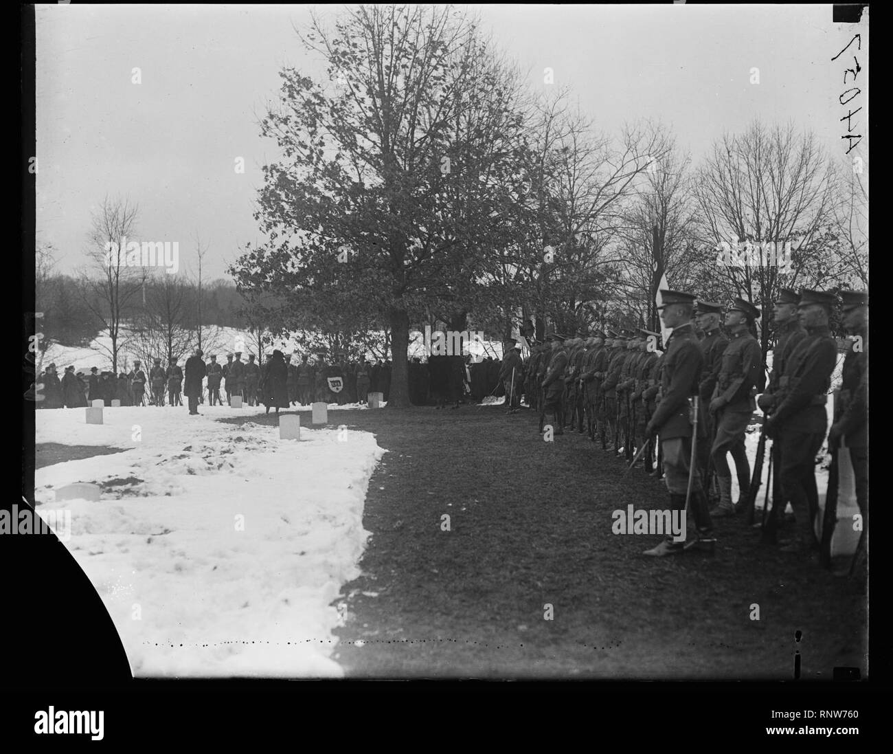 Cemetery ceremony Black and White Stock Photos & Images - Alamy
