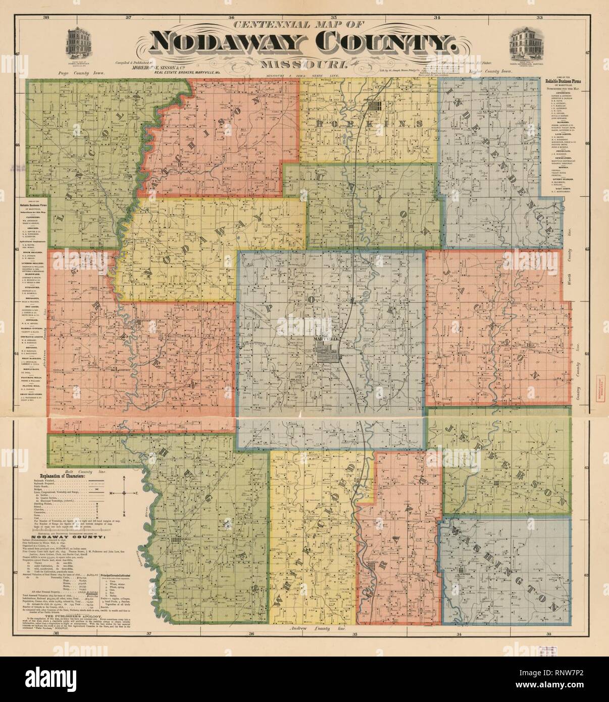 Nodaway map hi-res stock photography and images - Alamy