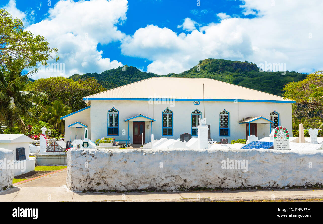 ARUTANGA, AITUTAKI, COOK ISLAND - SEPTEMBER 30, 2018: Christian Church ...