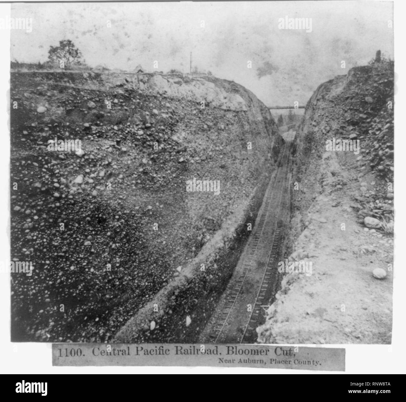 Central Pacific Railroad, Bloomer Cut, near Auburn, Placer County Stock ...