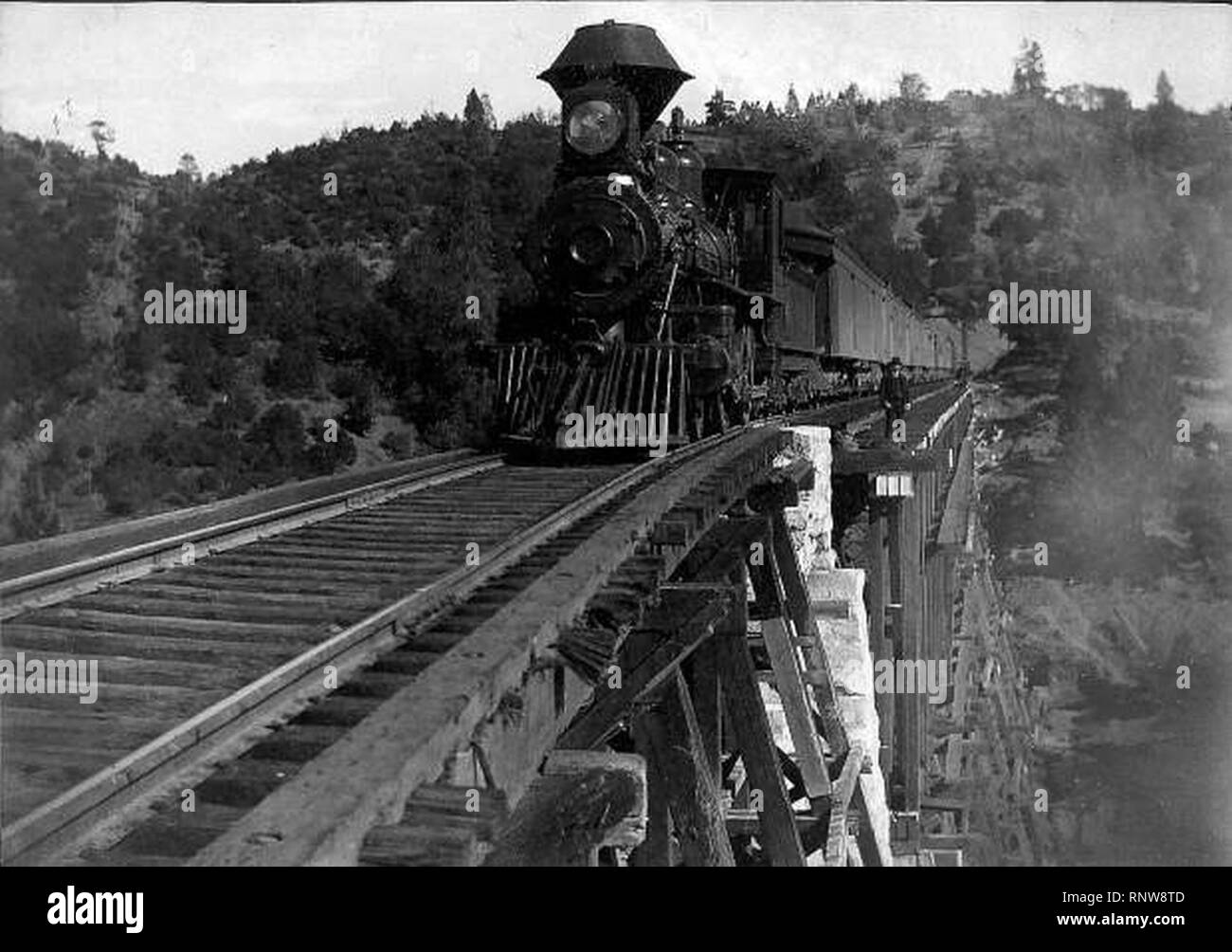 Central Pacific train on Long Ravine trestle of Nevada County Narrow ...