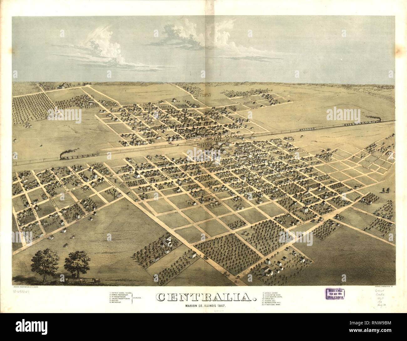 Centralia, Marion Co., Illinois 1867 Stock Photo - Alamy