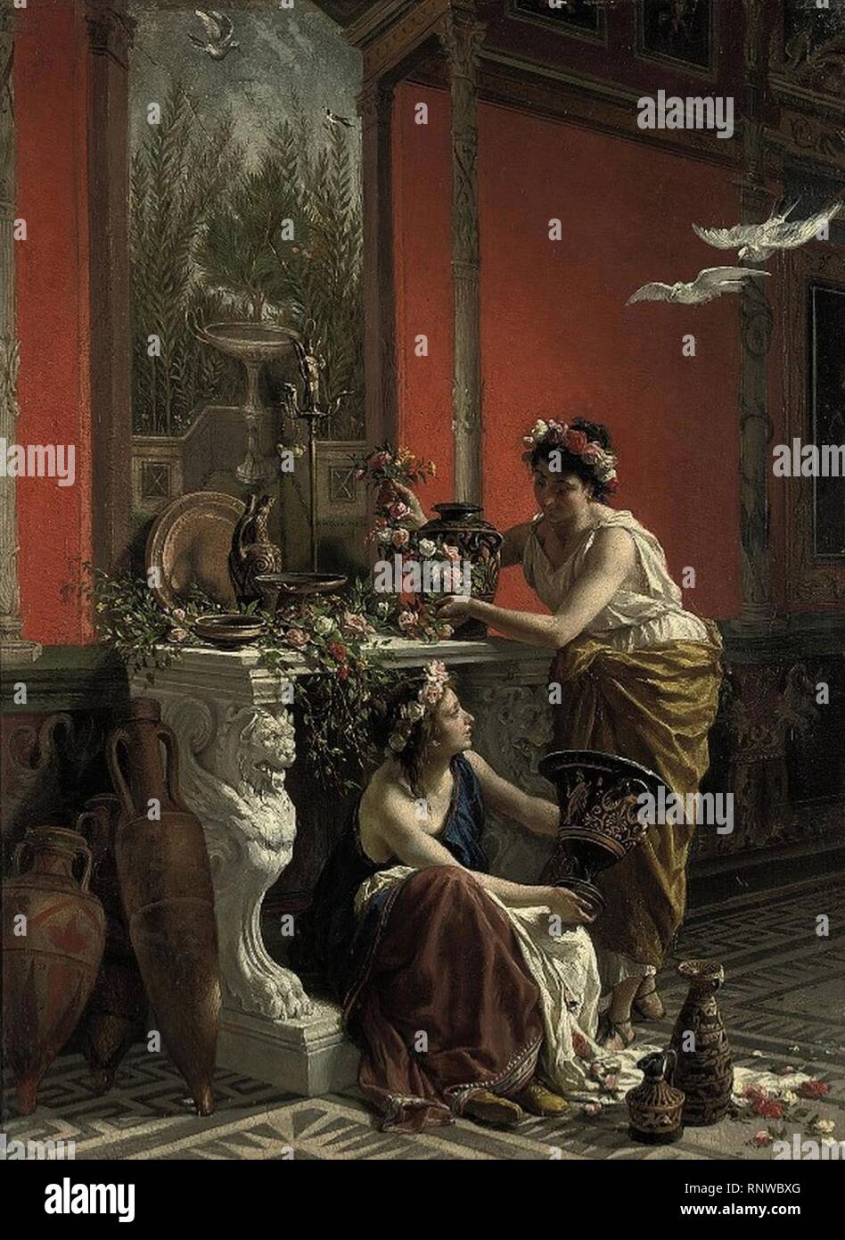 Cesare Mariani - The flower maidens Stock Photo - Alamy