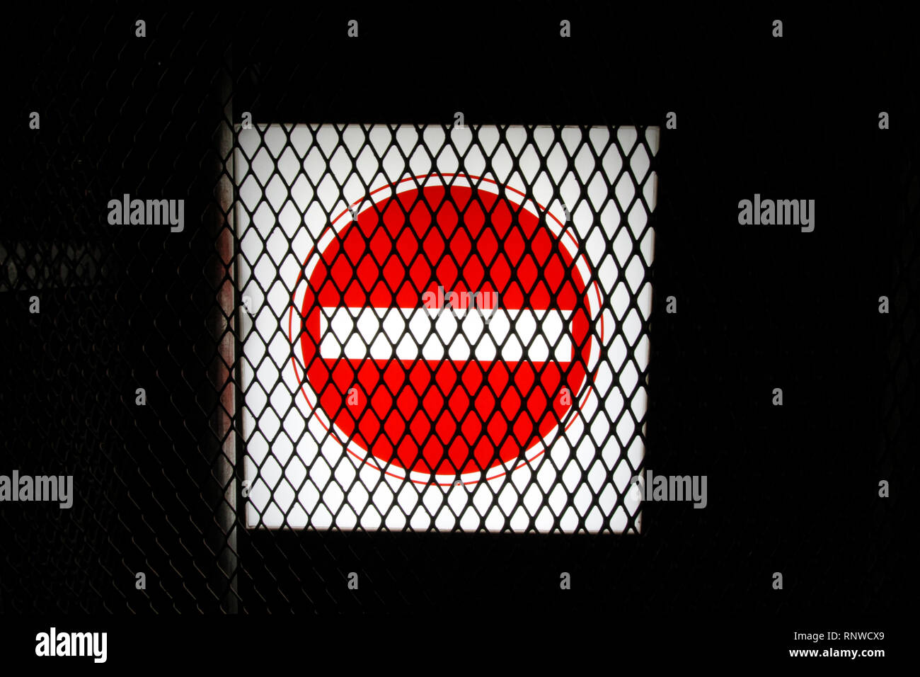 Illuminated No Entry Sign High Resolution Stock Photography and Images ...