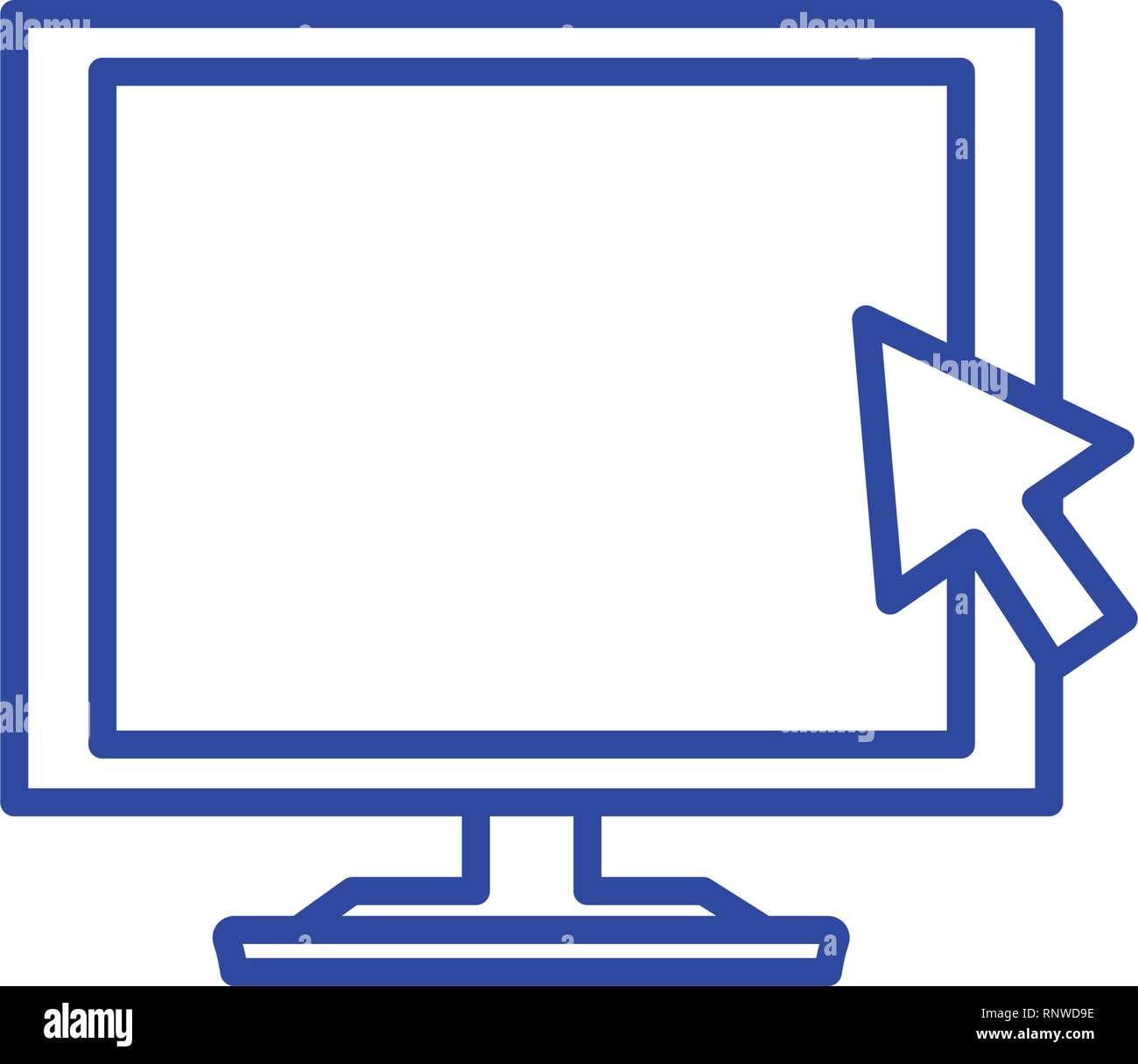 computer monitor with pointer arrow vector illustration design Stock ...