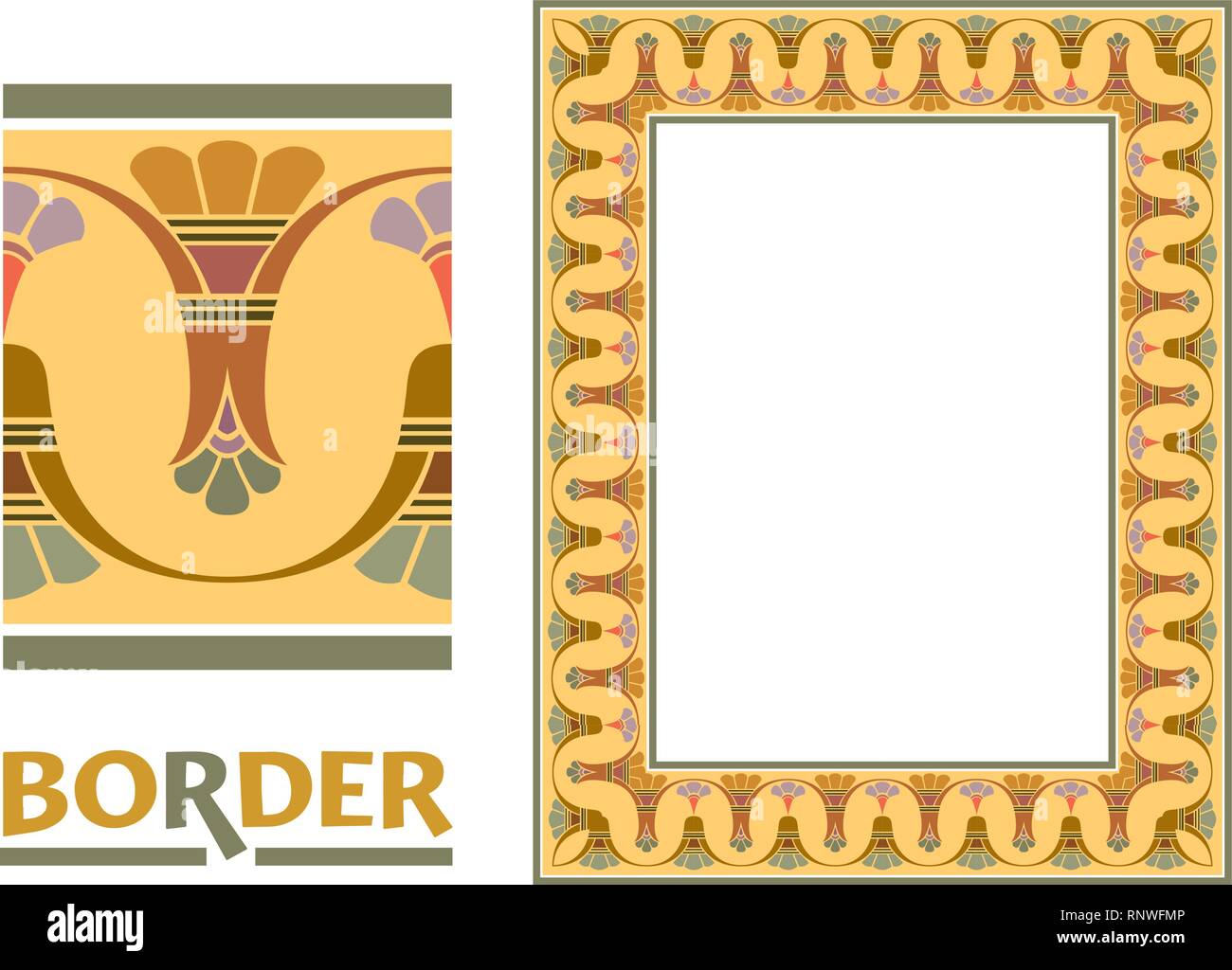 Old World Borders Vector - Tiled frame in plant leaves and flowers ...