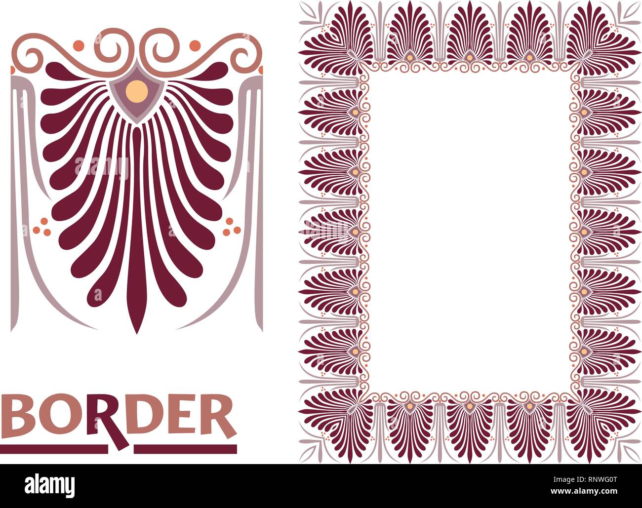 Old World Borders Vector - Tiled frame in plant leaves and flowers ...