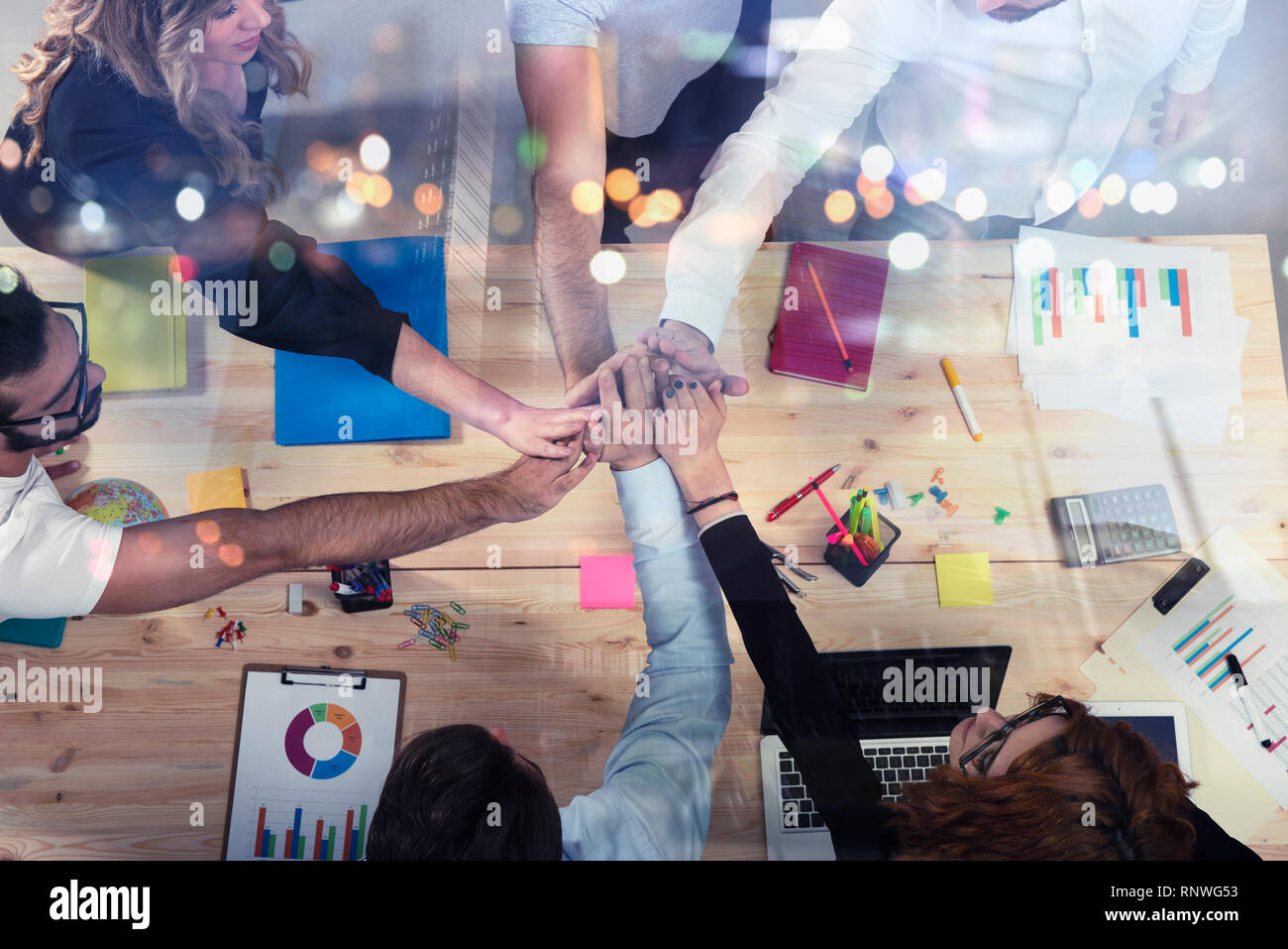 Business people putting their hands together. Concept of integration ...