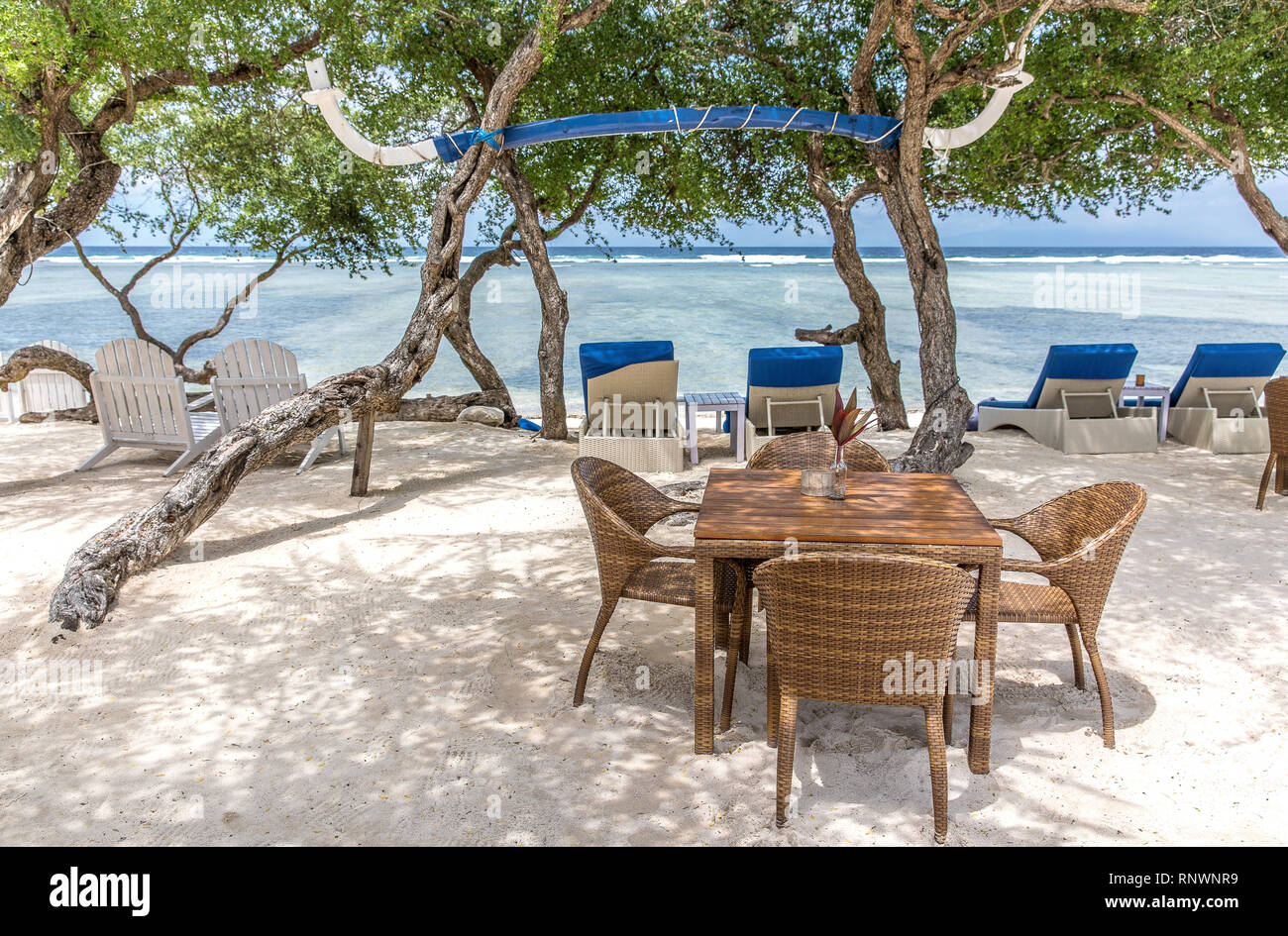 A beach image on the island of Gili Trawangan Located in Bali Indonesia ...
