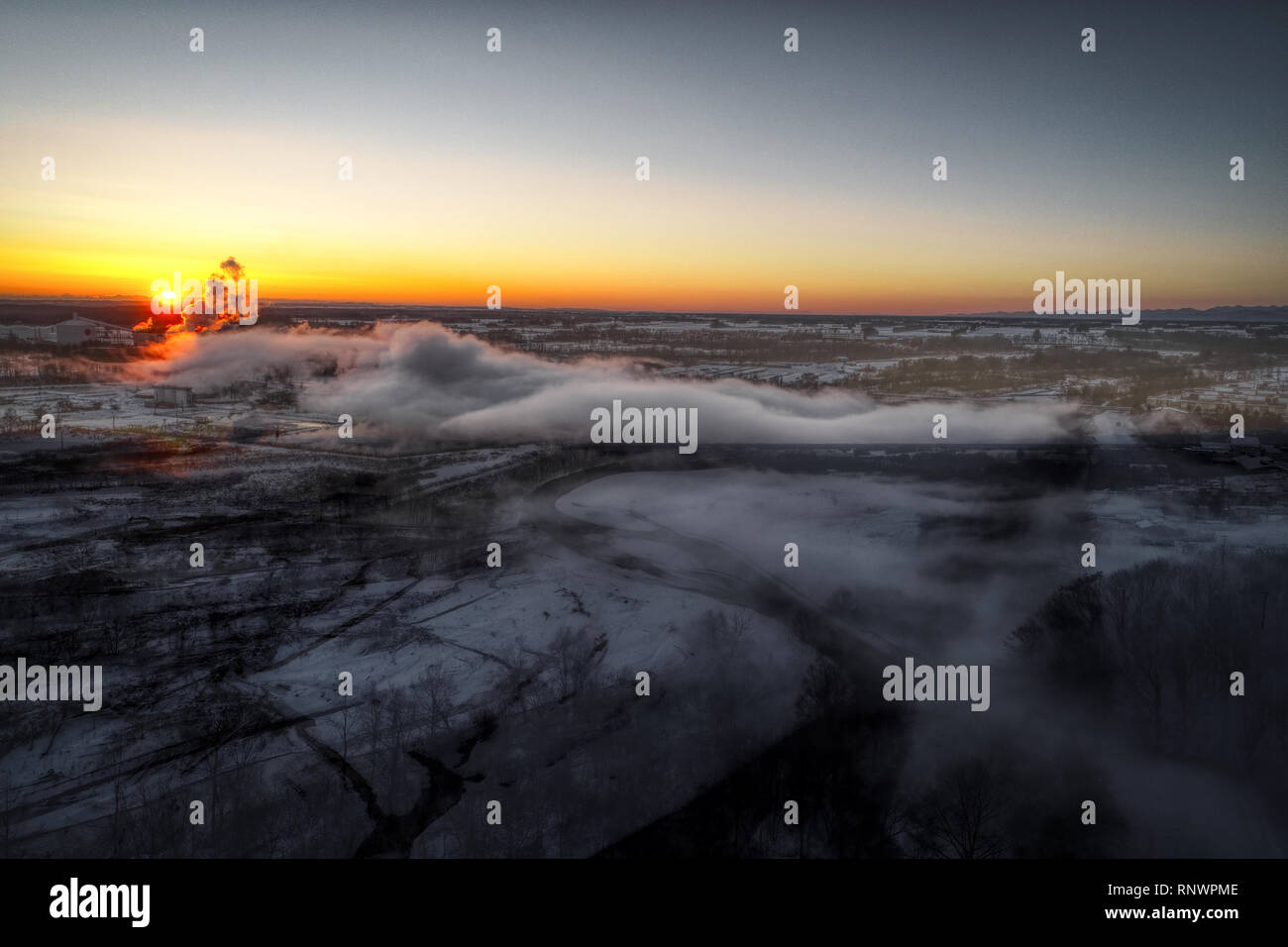 Aerial view in winter Stock Photo - Alamy