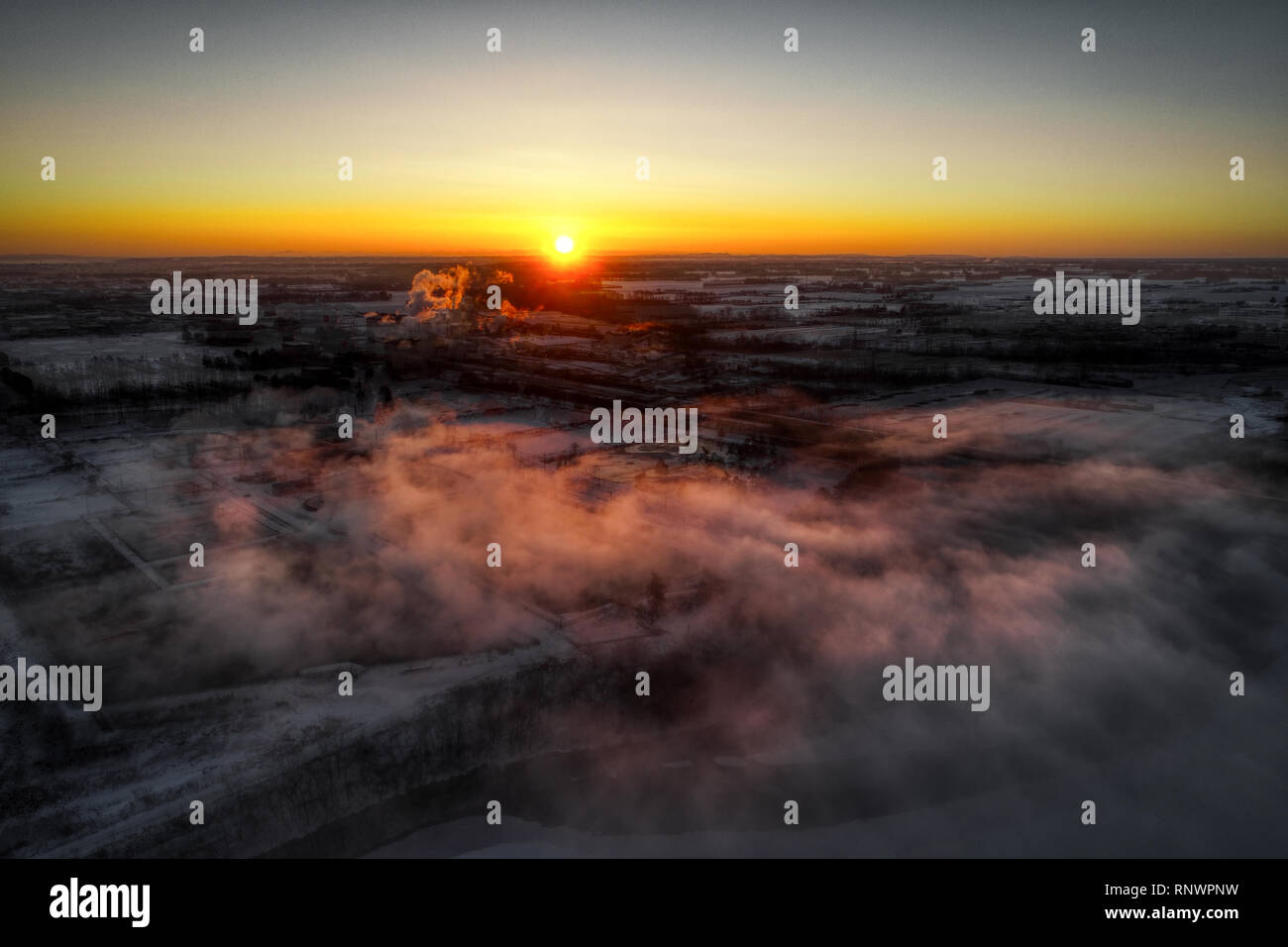 Aerial view in winter Stock Photo - Alamy