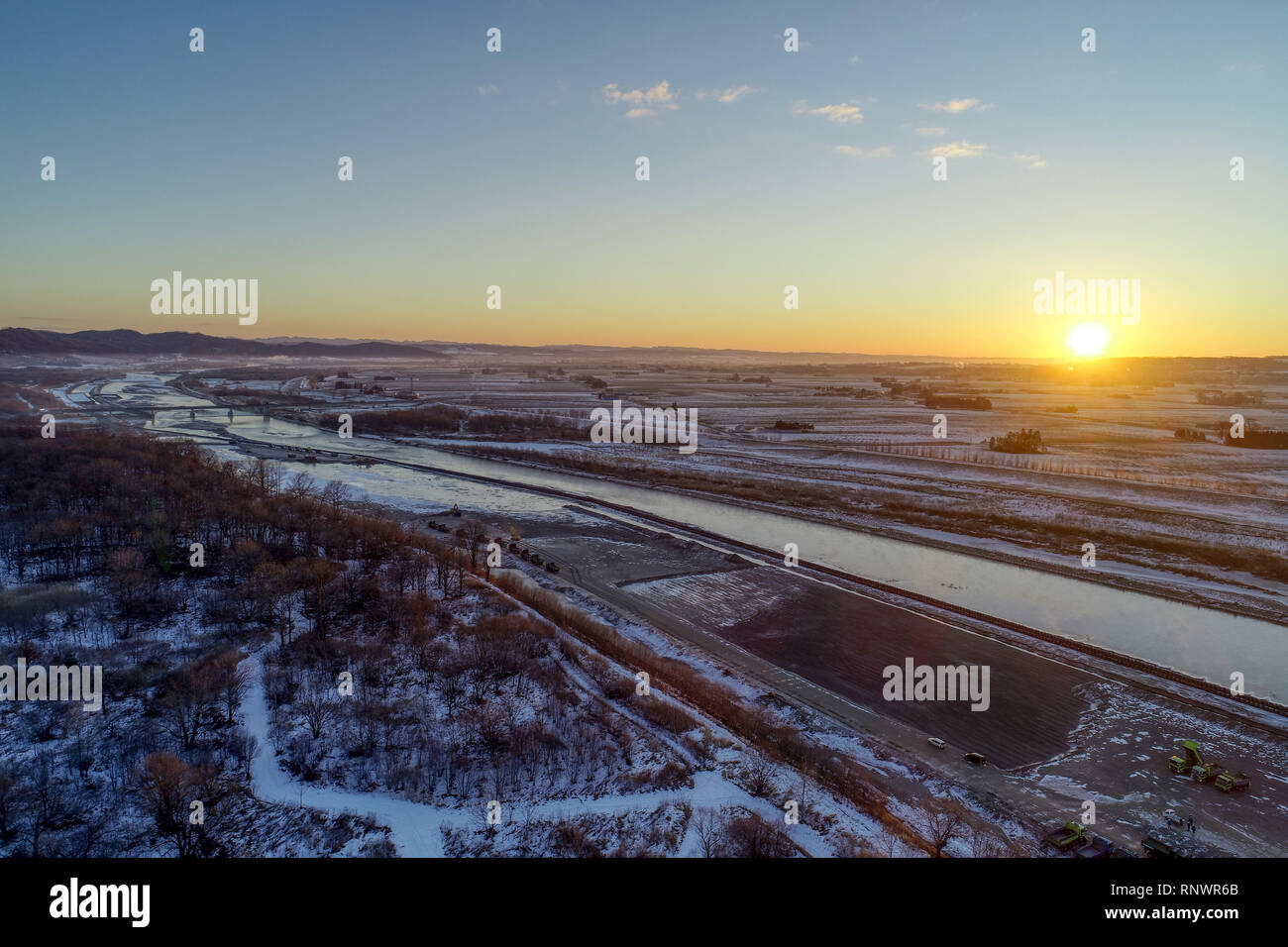 Aerial view in winter Stock Photo - Alamy