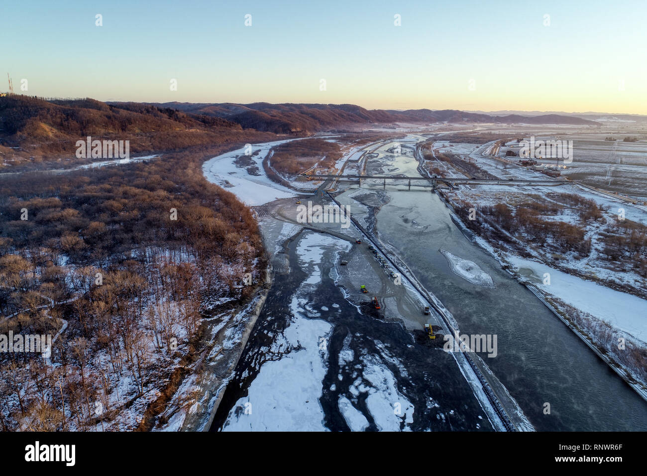 Aerial view in winter Stock Photo - Alamy