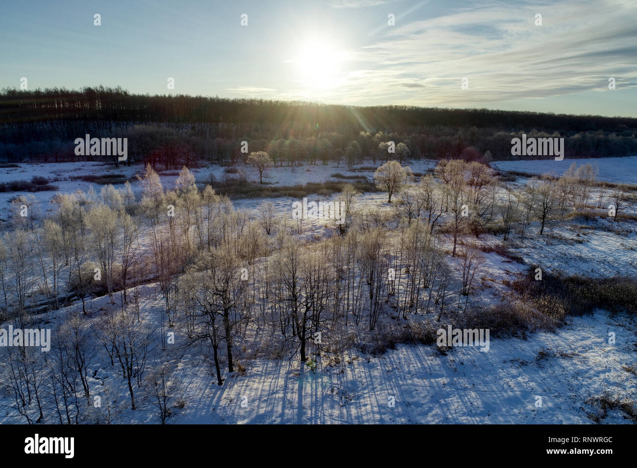 Aerial view in winter, Tokachi, Hokkaido, Japan Stock Photo - Alamy