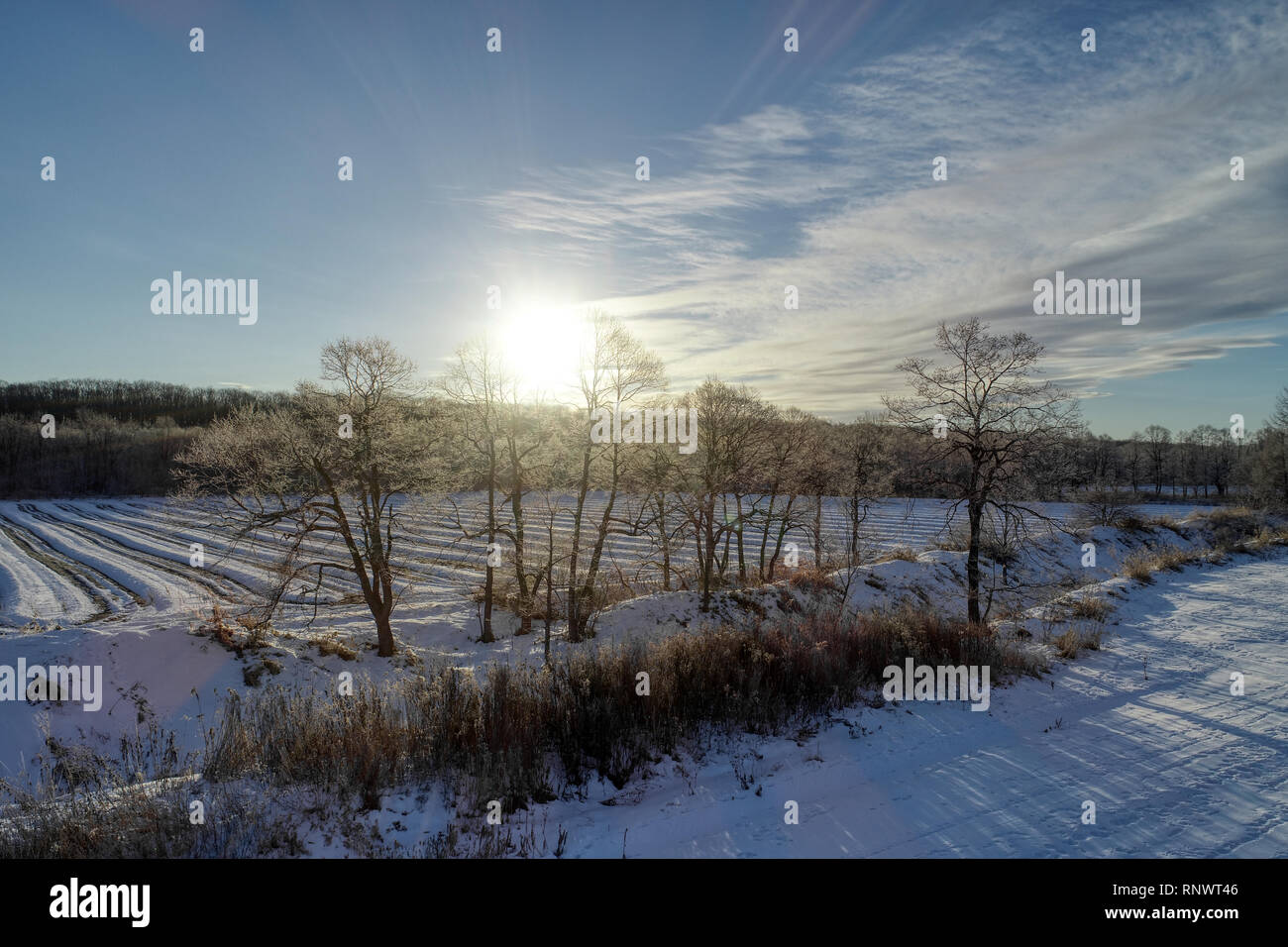 Aerial view in winter Stock Photo - Alamy