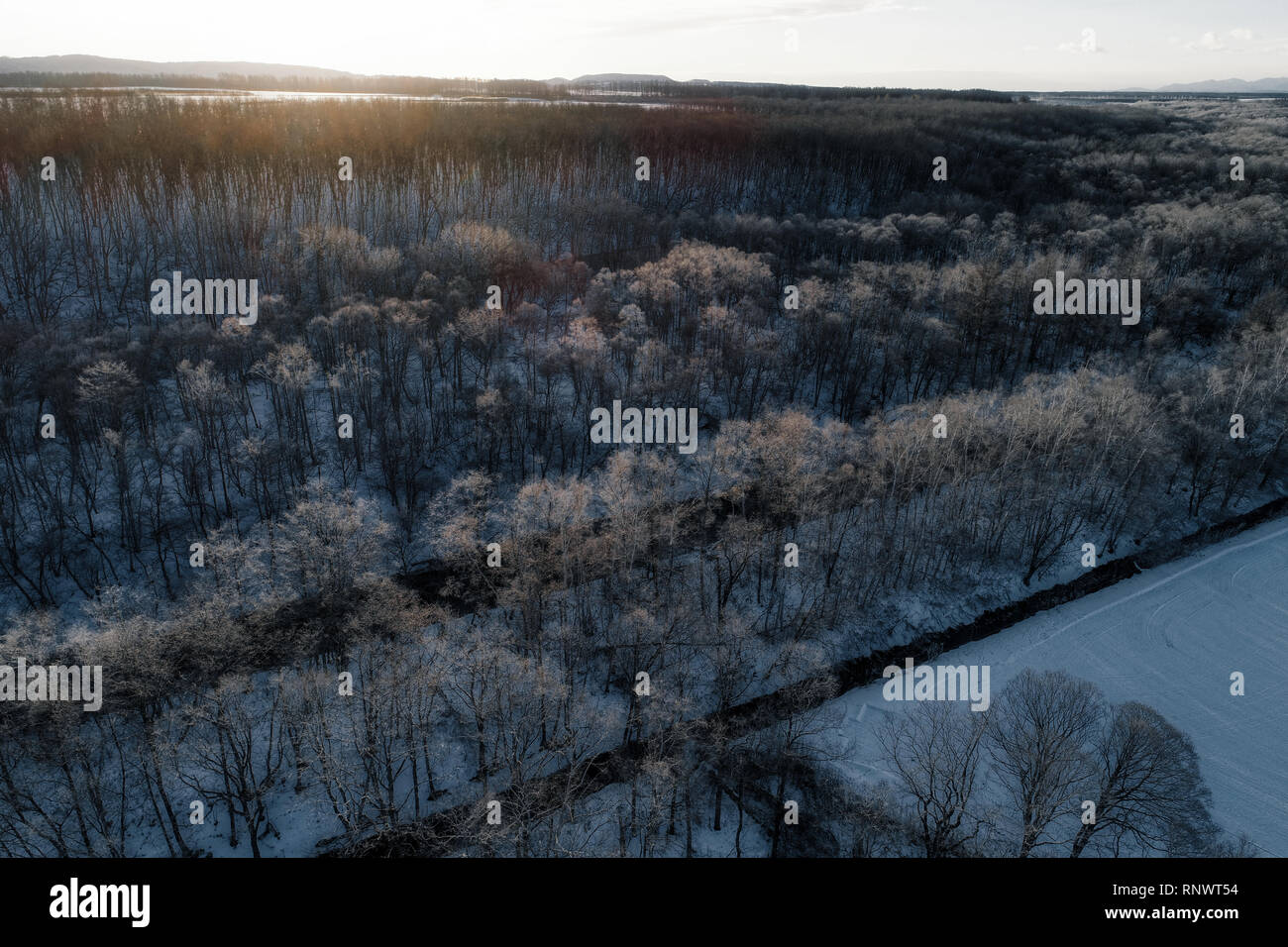 Aerial view in winter Stock Photo - Alamy