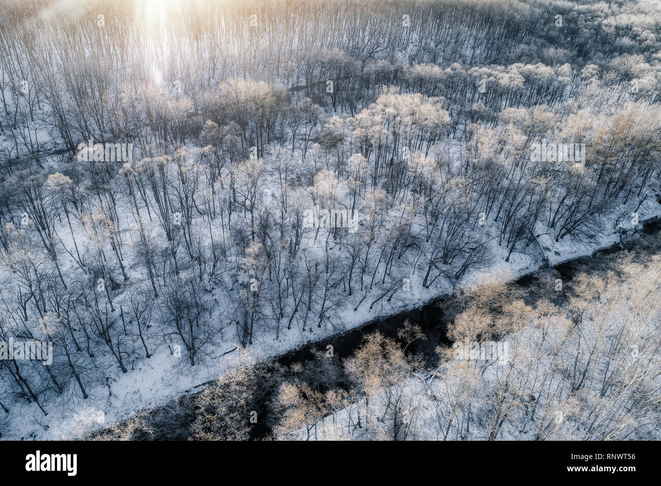 Aerial view in winter Stock Photo - Alamy