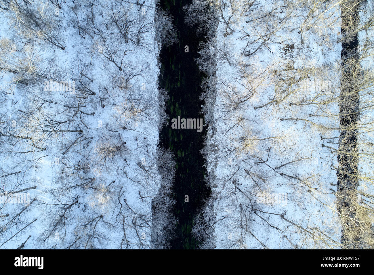 Aerial view in winter Stock Photo - Alamy