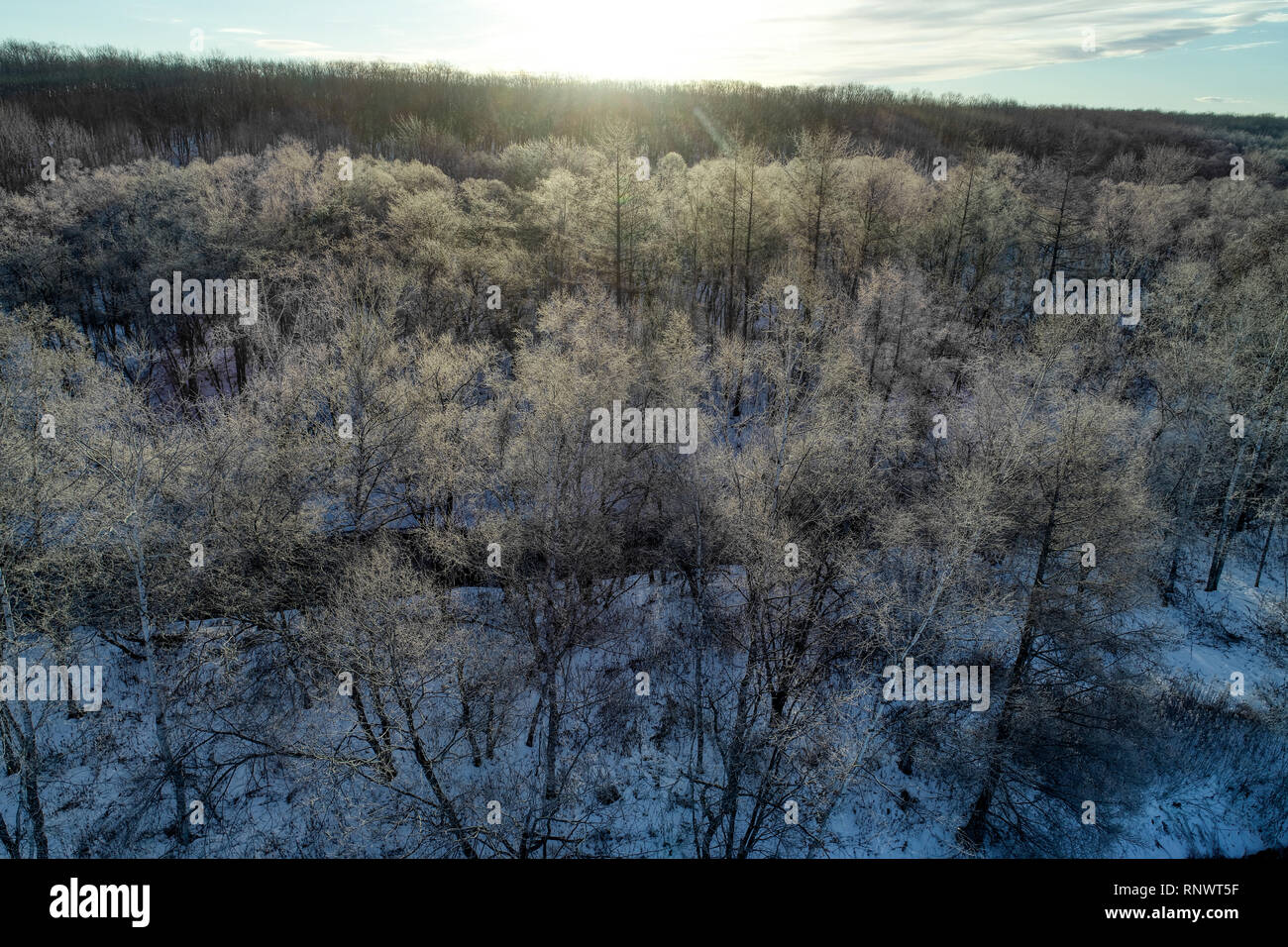 Aerial view in winter Stock Photo - Alamy