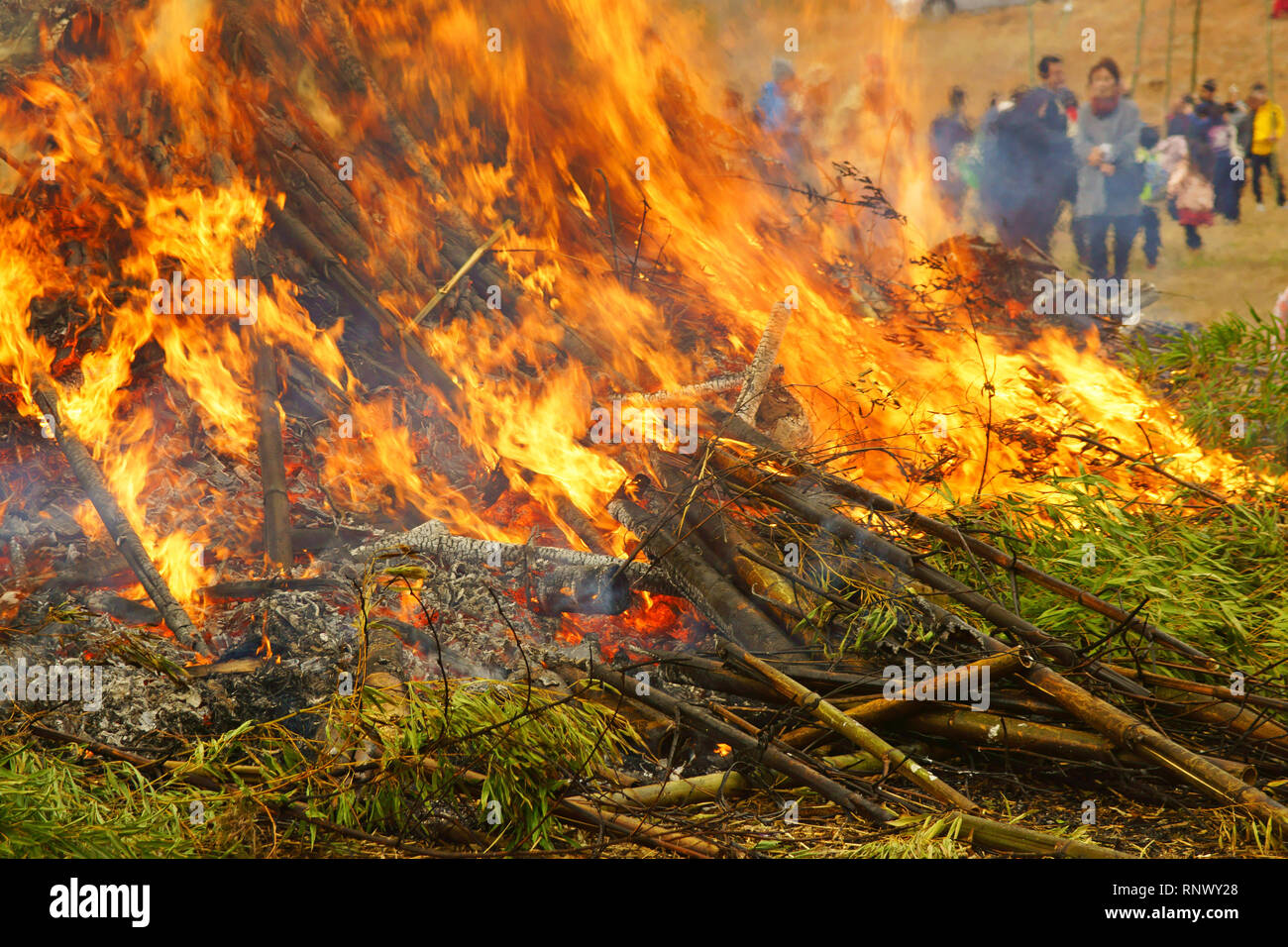 Dondo-Yaki, traditional event in Japan Stock Photo - Alamy