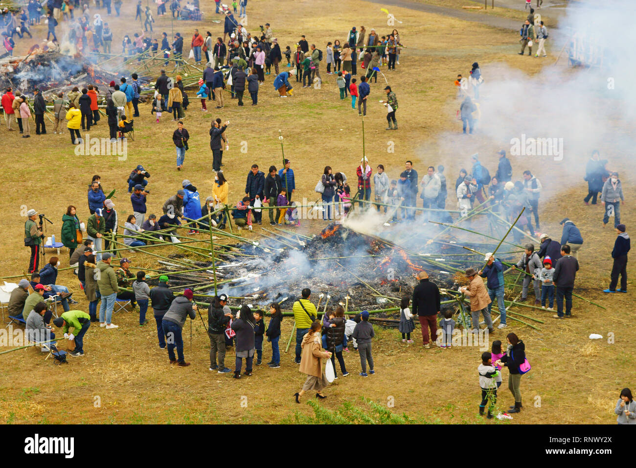Dondo-Yaki, traditional event in Japan Stock Photo - Alamy