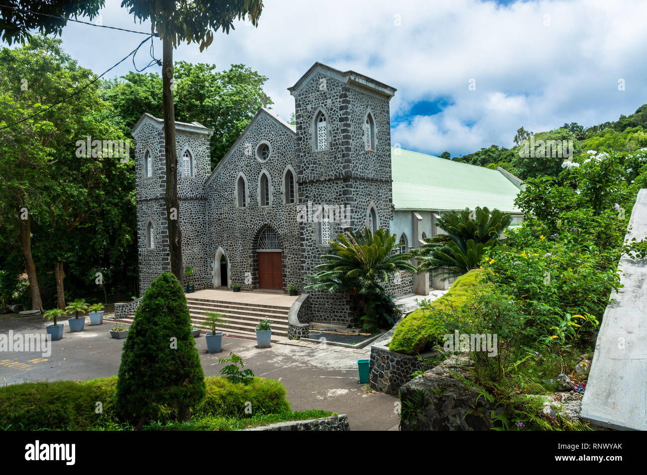 Great view of Saint Gabriel Church in Rodrigues Island, Mauritius Stock ...