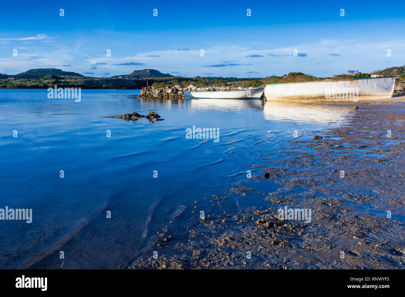 Seashore at Pointe L'herbe behind Plaine Corail Airport, in Rodrigues ...