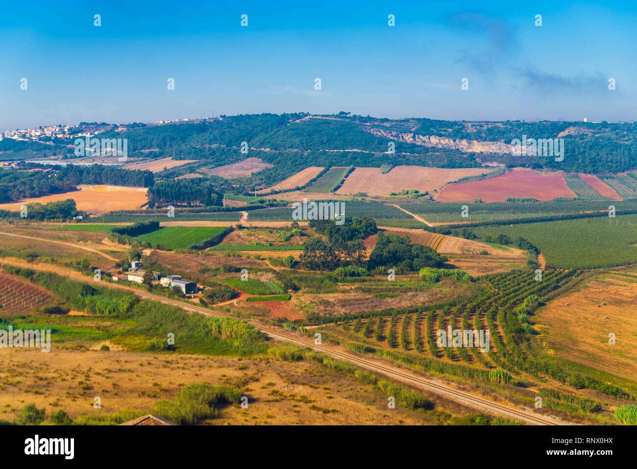 Aerial view of a green rural area in Europe Stock Photo - Alamy