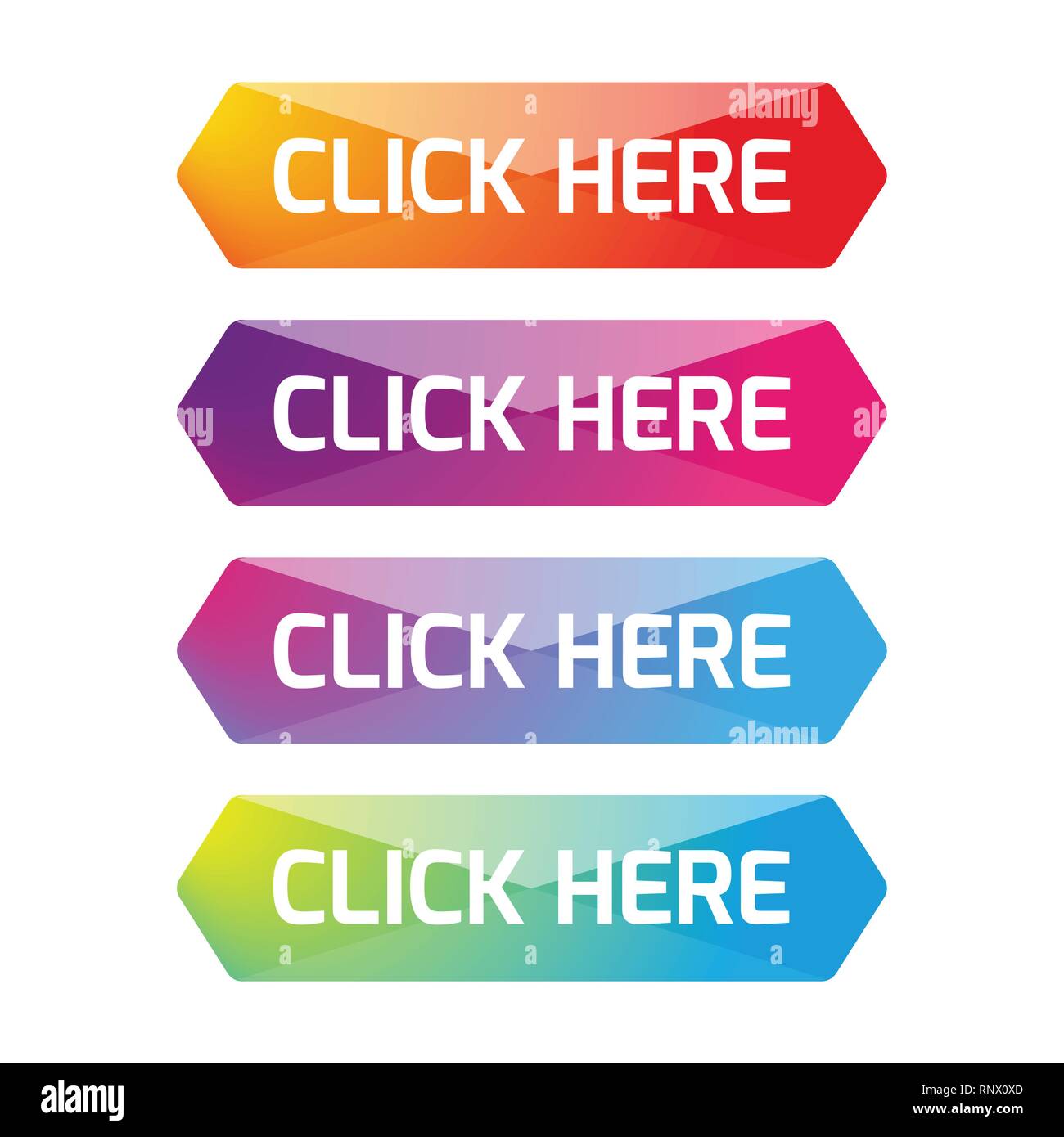 Click here button set Stock Vector Image & Art - Alamy